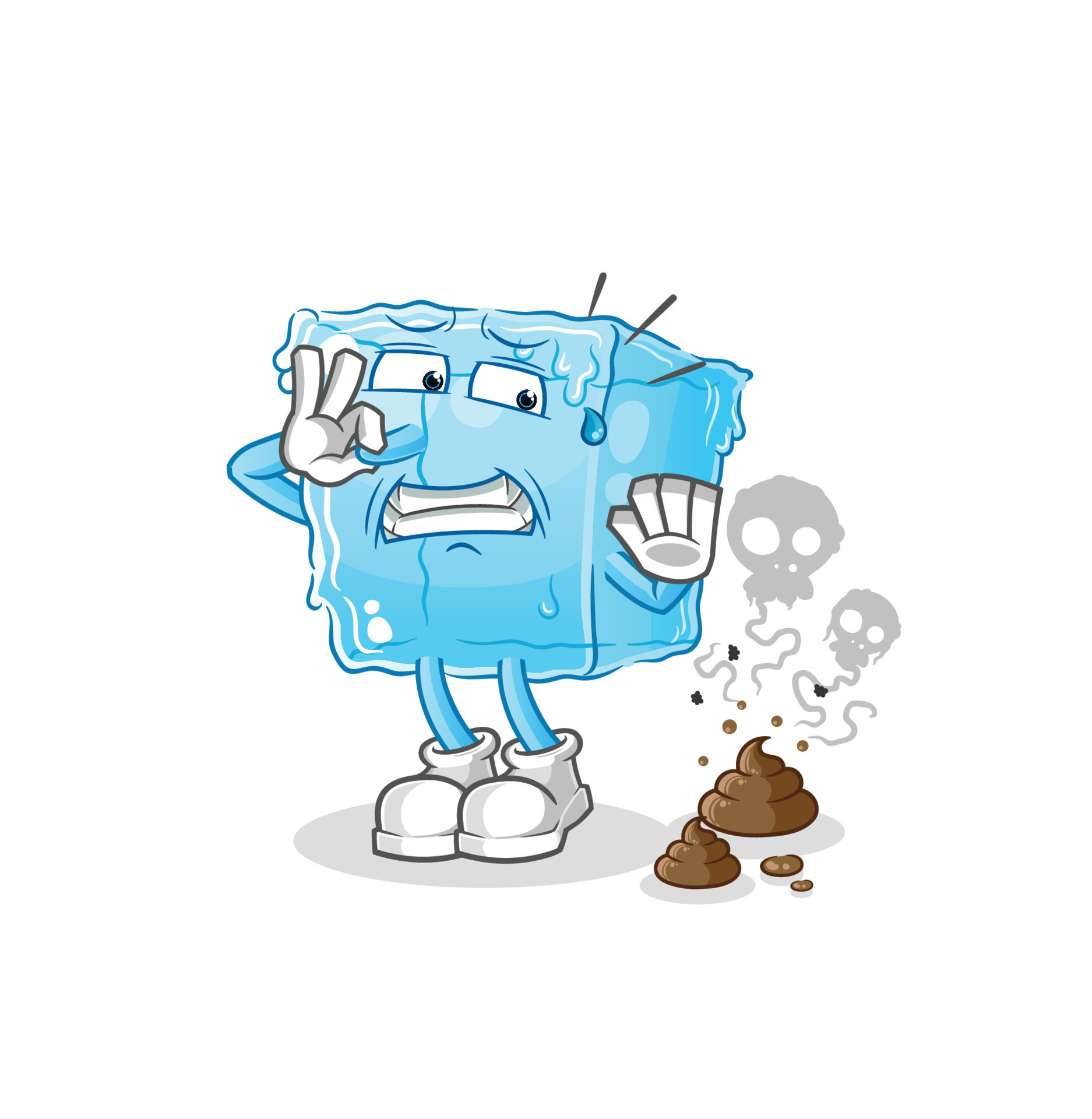 Ice Cube Melted Cartoon Vector 10120811 Vector Art At Vecteezy