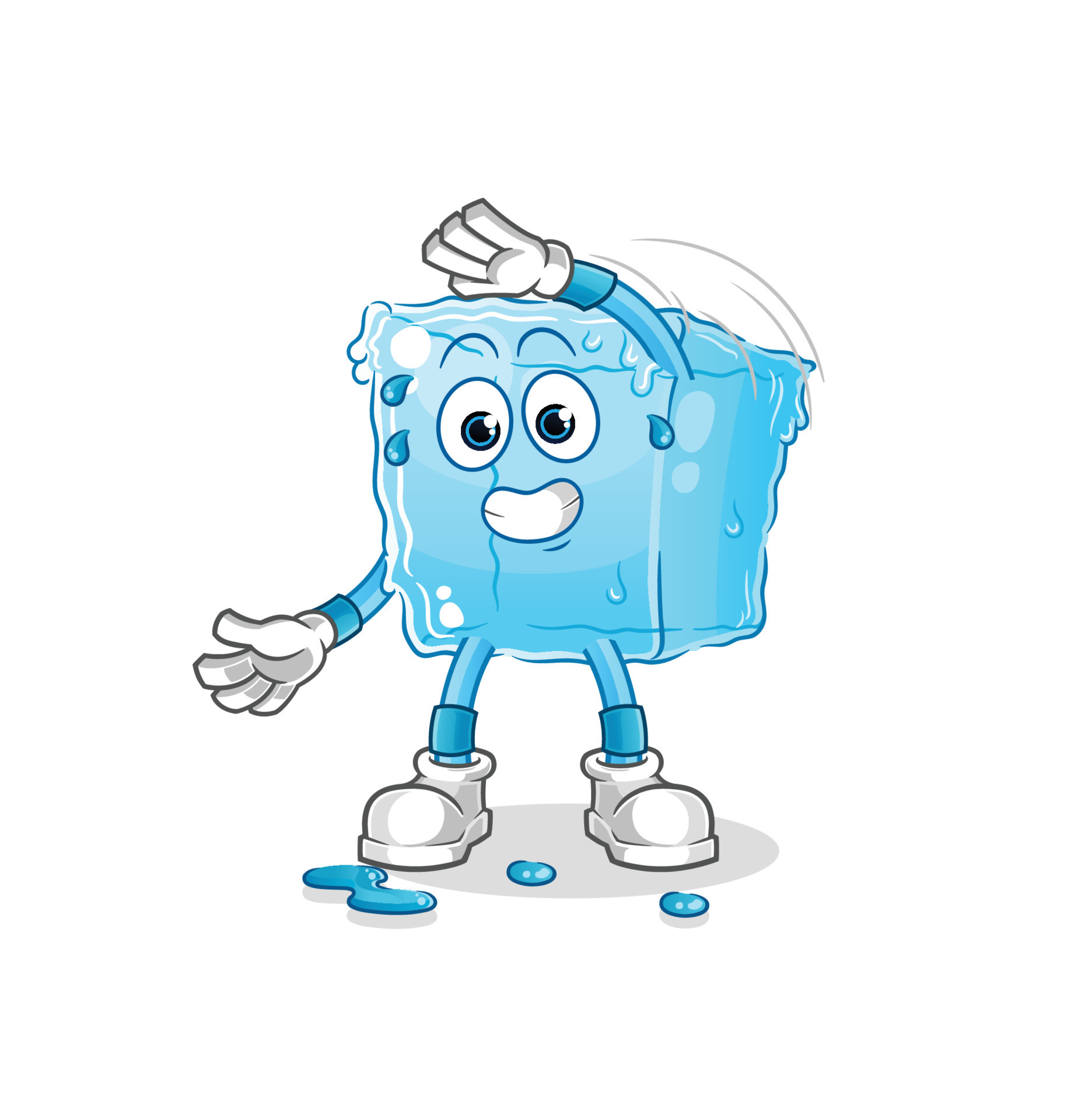 Ice Cube Character Vector 10121076 Vector Art At Vecteezy