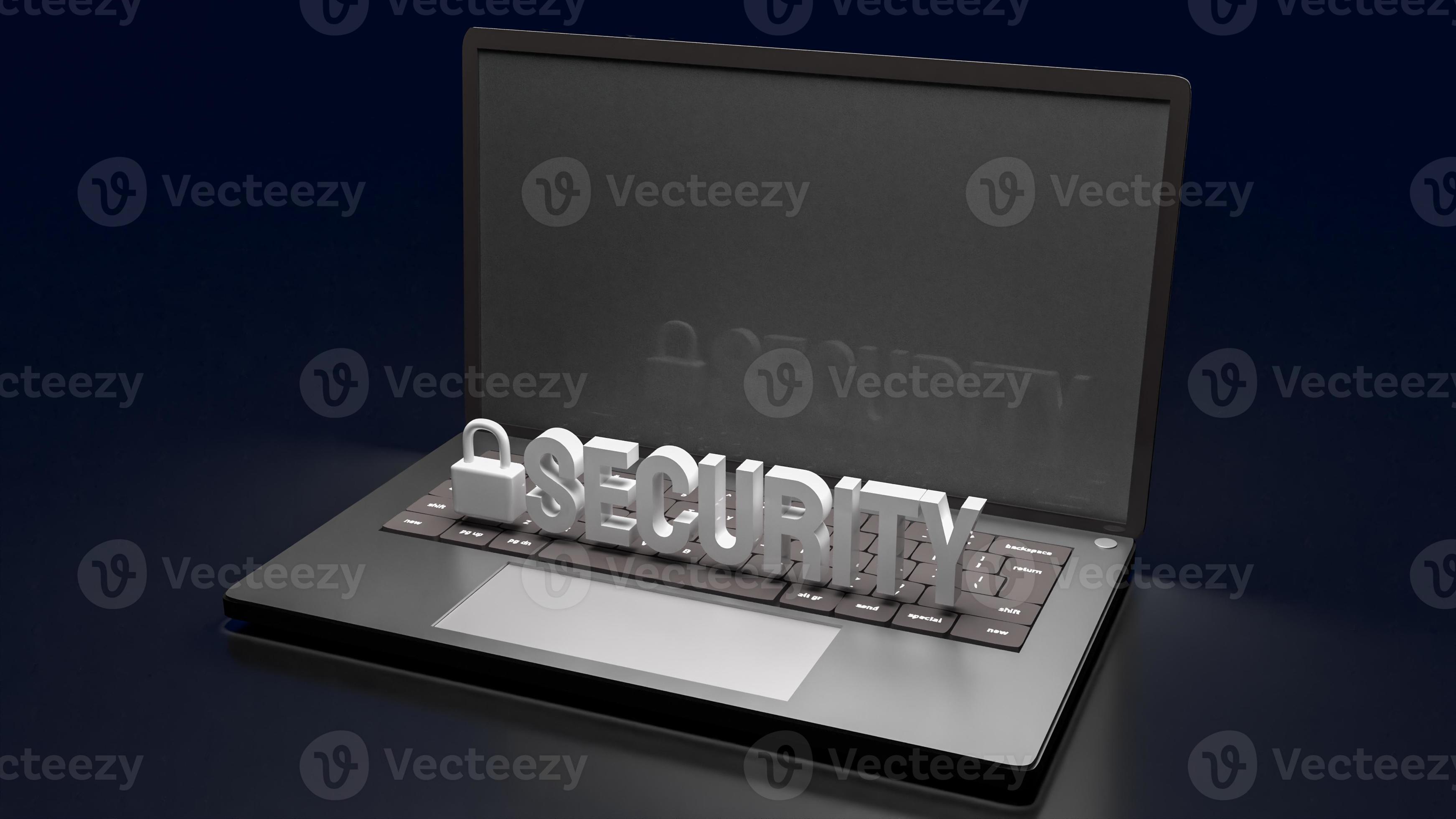 The notebook and security text for protection concept 3d rendering ...