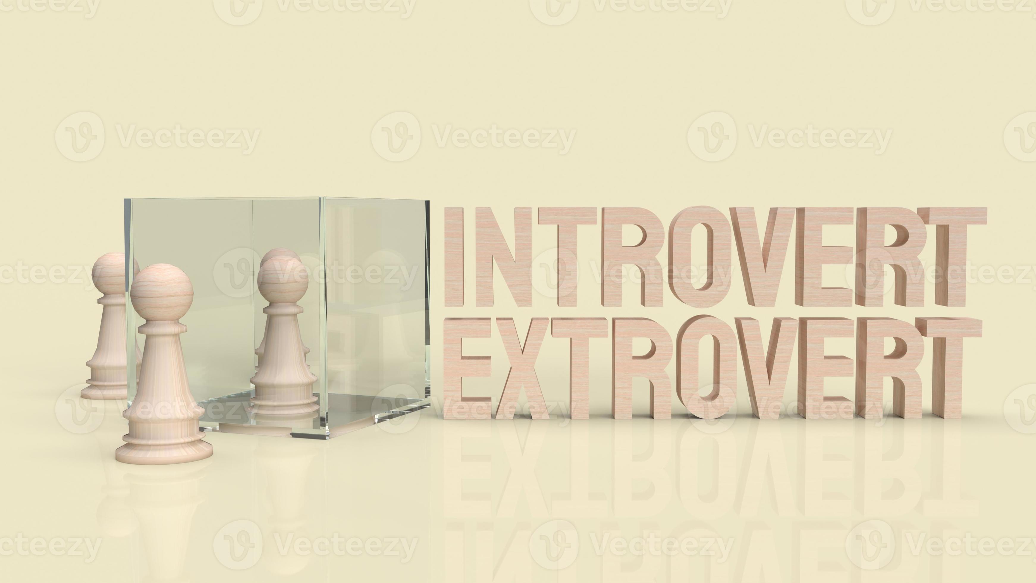 El Texto Introvertido Y Extrovertido Para La Representación 3d De Fondo