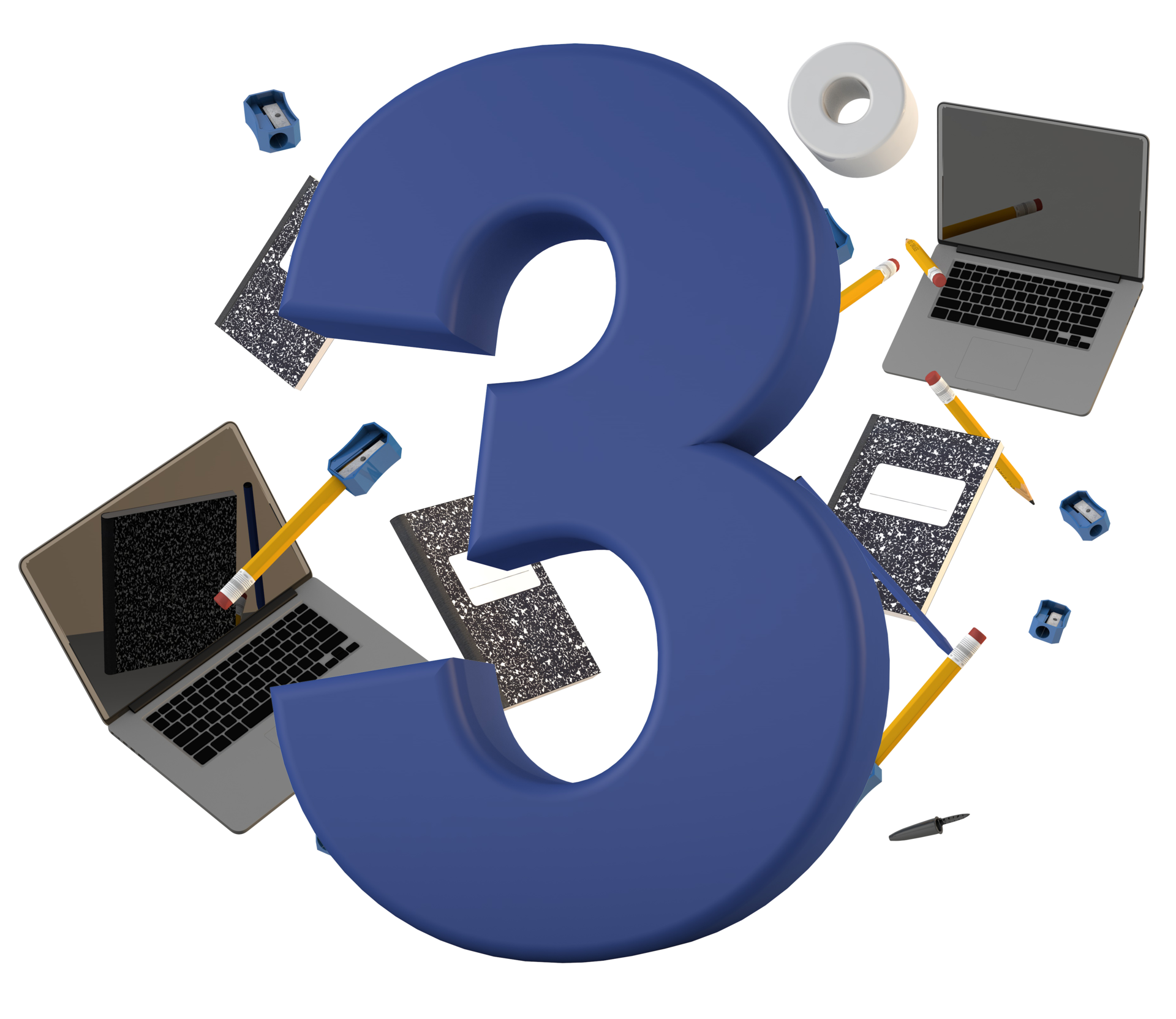 Free Number 3 Third Grade Back To School With Accessories For Student Free Number 3 Third Grade Back To School With Accessories For Student