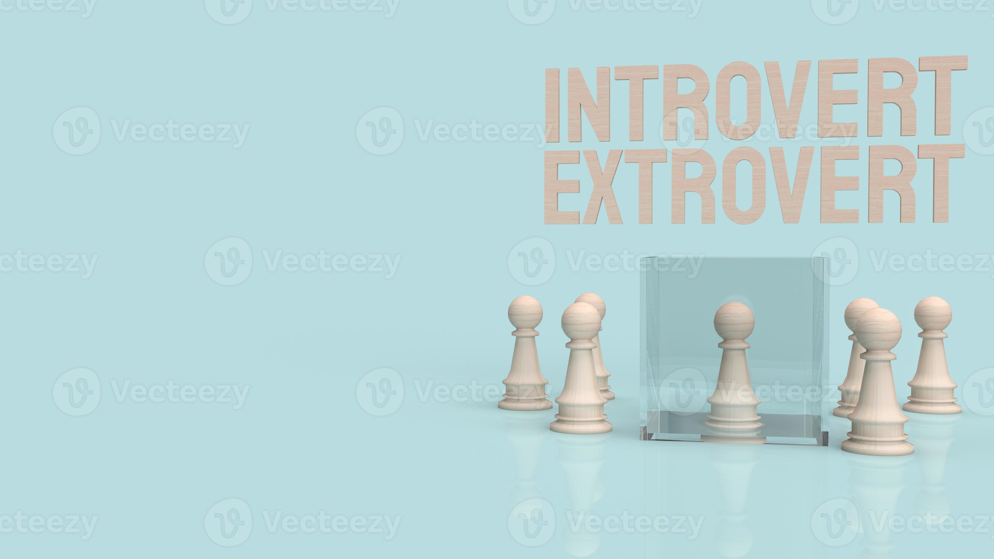 El Texto Introvertido Y Extrovertido Para La Representación 3d De Fondo