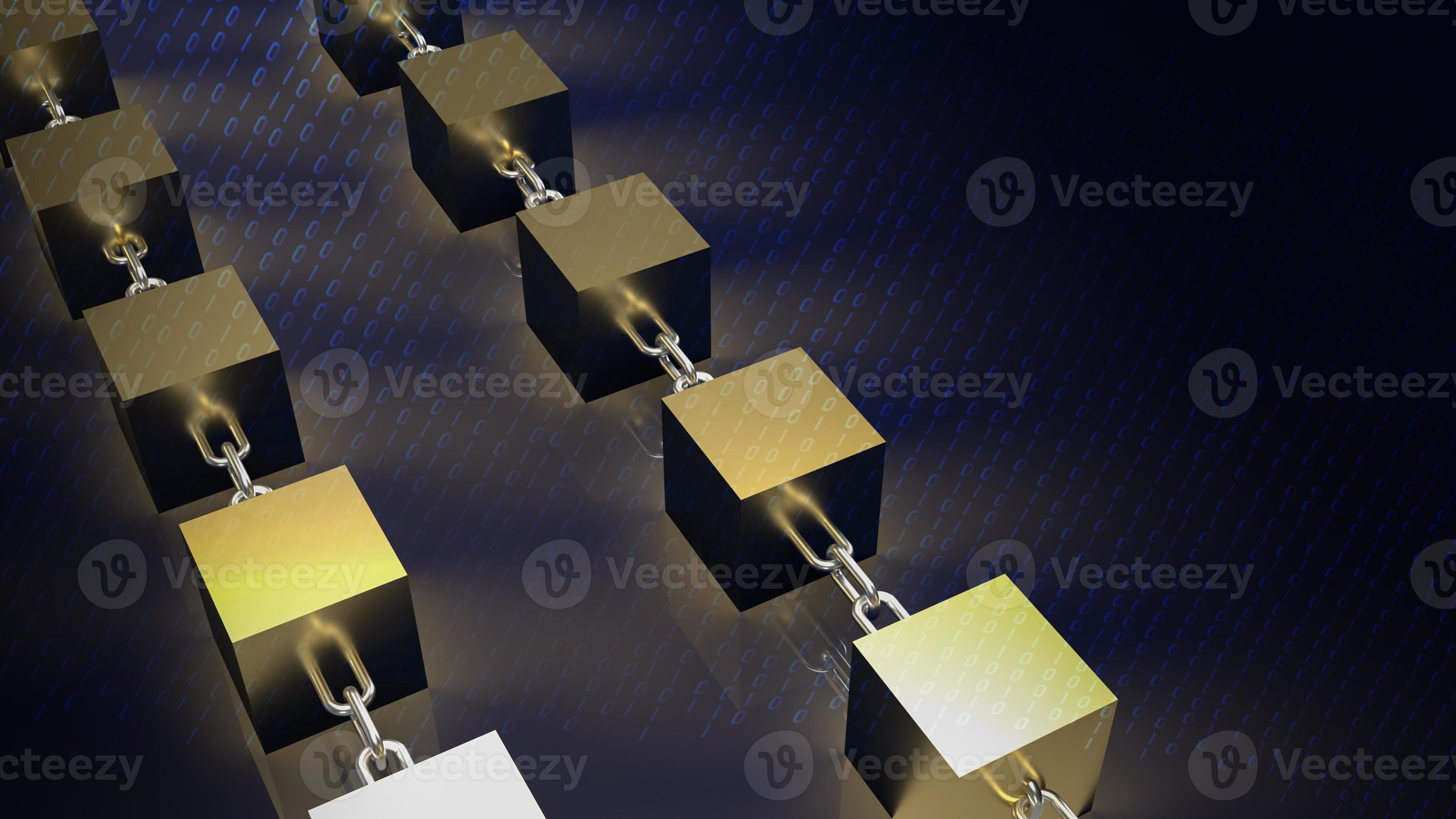 The gold block and chain for blockchain technology concept 3d rendering 10129587 Stock Photo at ...