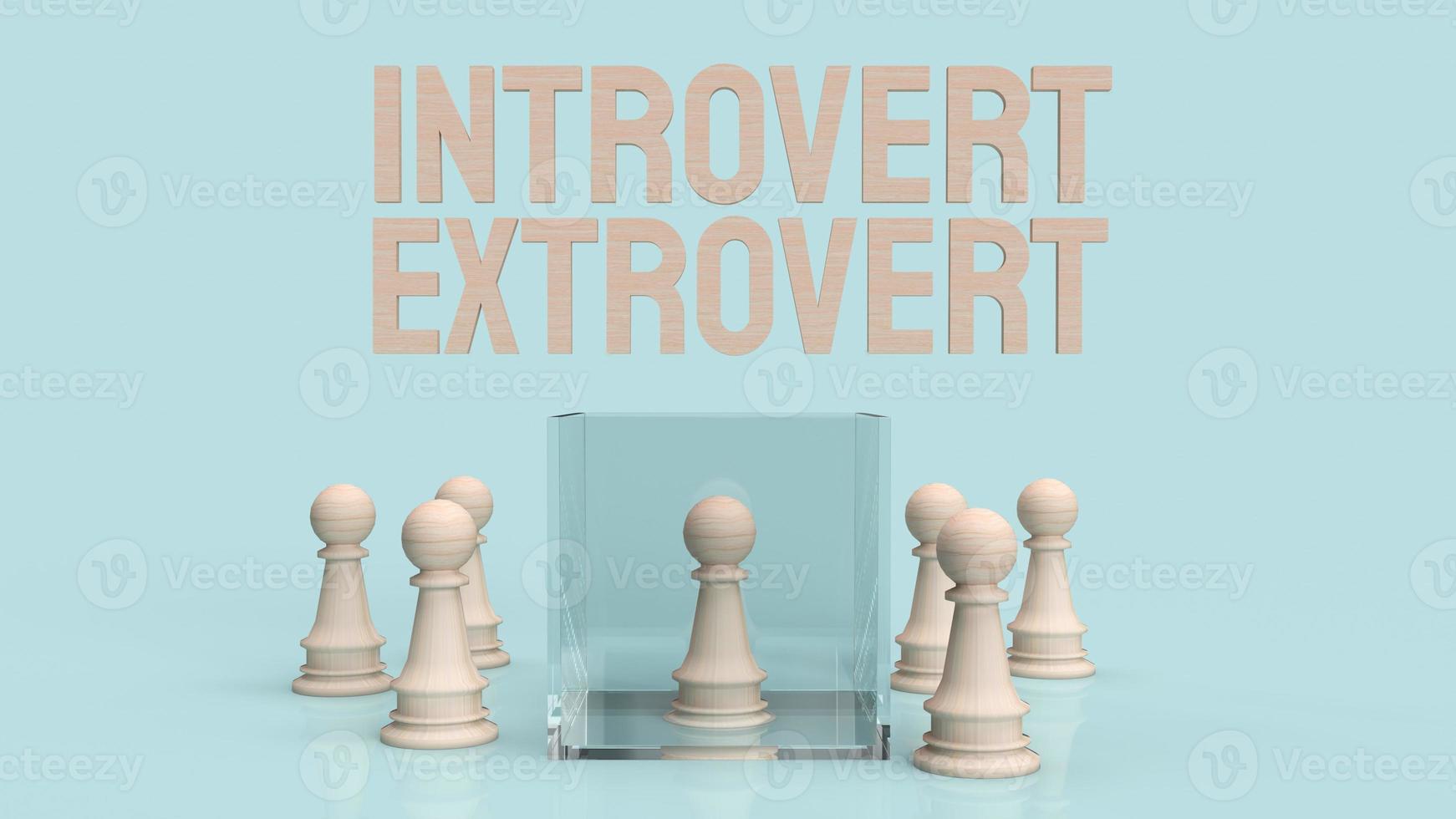 The introvert and extravert text for background 3d rendering. 10129658 ...