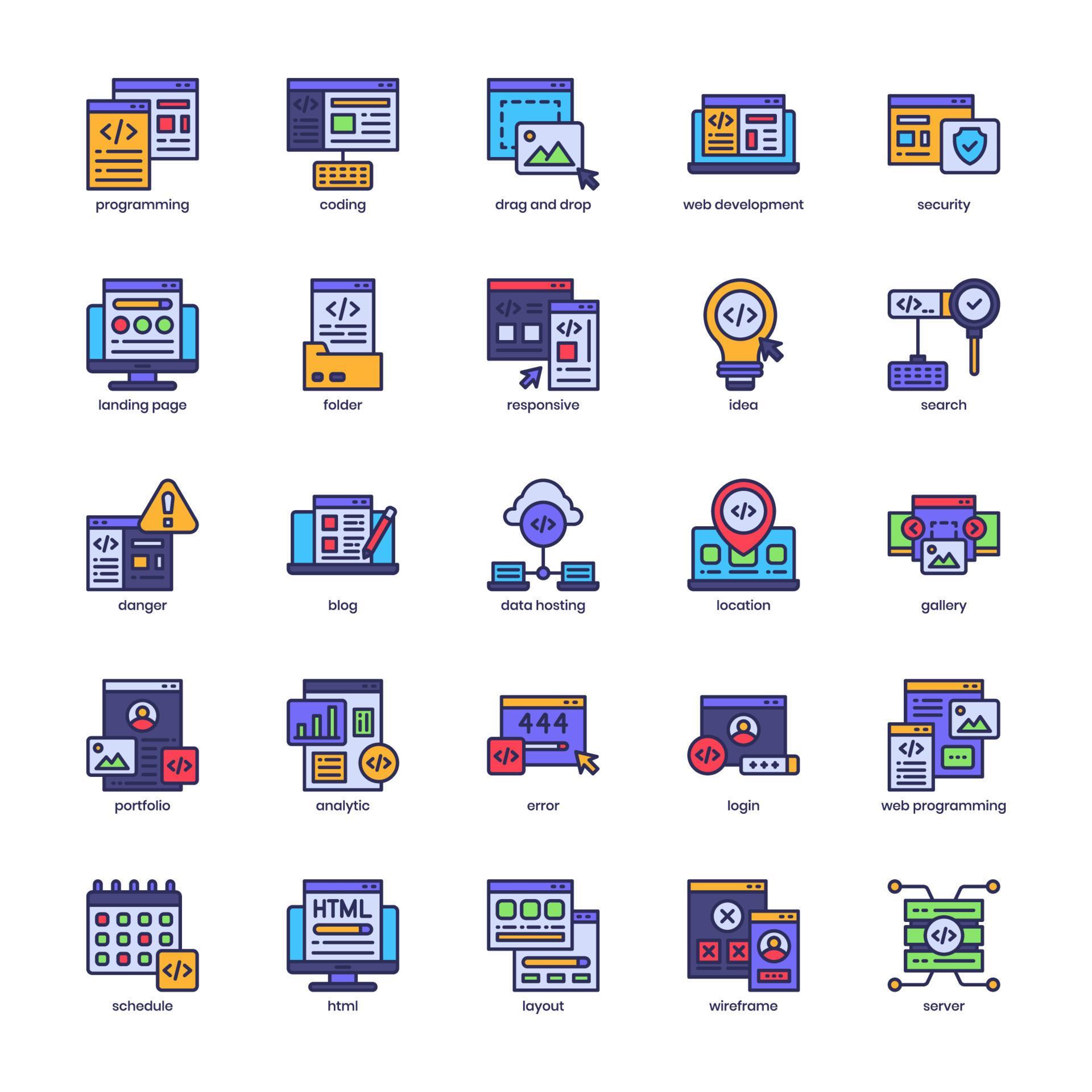 Website Development icon pack for your website design, logo, app, UI ...