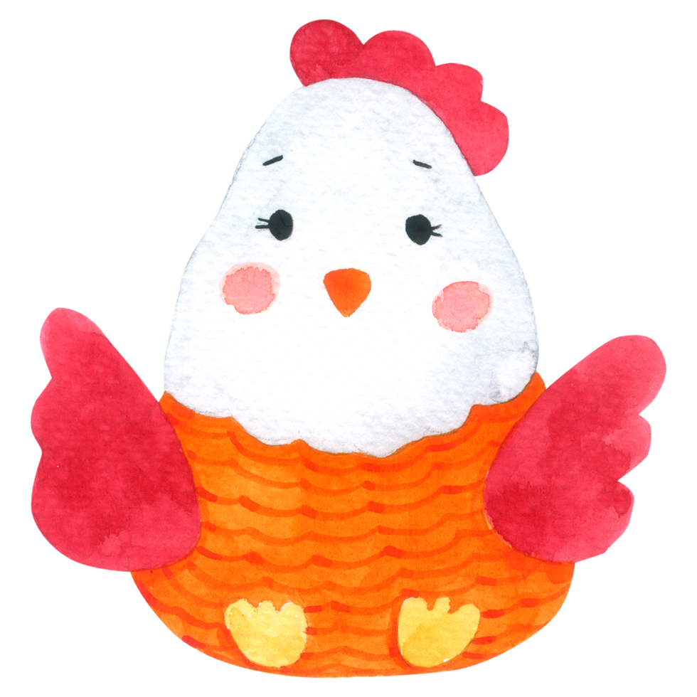 Chicken Cartoon Cute Watercolor 10136382 Png