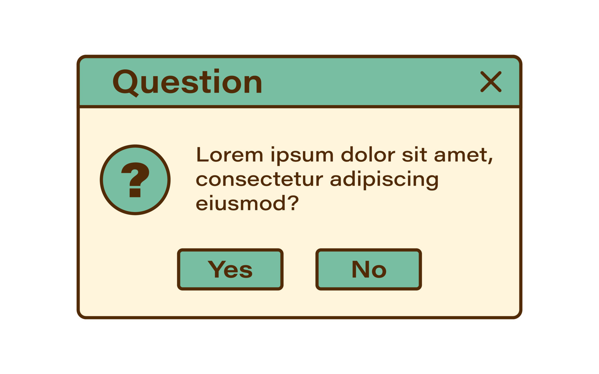 Vector retro vaporwave modal window. Vintage question dialog windows ... Vector retro vaporwave modal window. Vintage question dialog windows ...