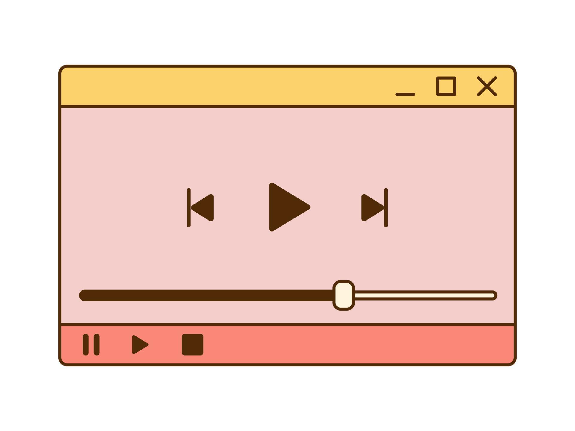 Vector retro video player window. Nostalgic UI. Retro vaporwave computer interface. Window with ...