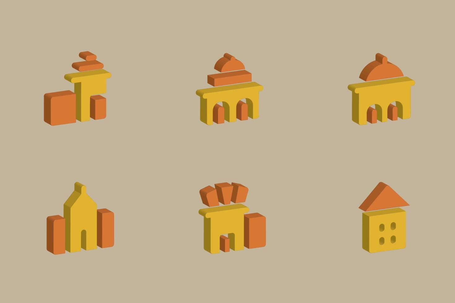 Set of 3D buildings vector design 10137065 Vector Art at Vecteezy