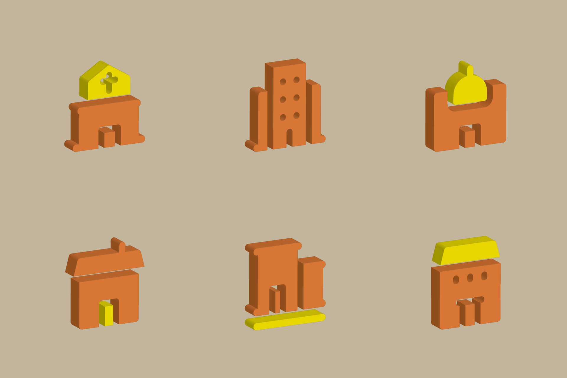 conjunto de diseño de vector de edificios 3d 10137066 Vector en Vecteezy