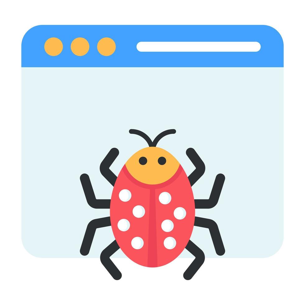 Beetle on web page, concept of web bug icon 10138060 Vector Art at Vecteezy