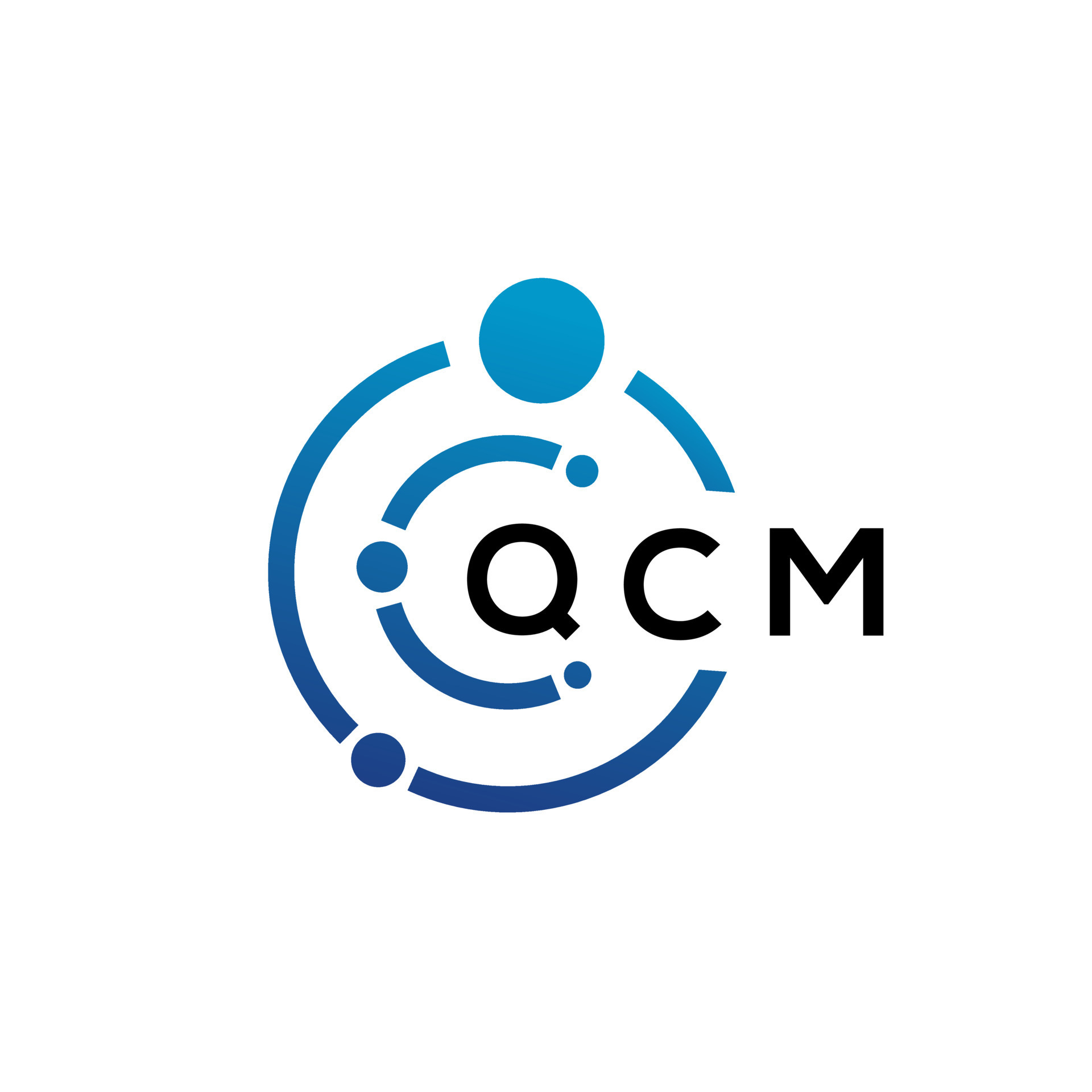 QCM letter technology logo design on white background. QCM creative initials letter IT logo ...