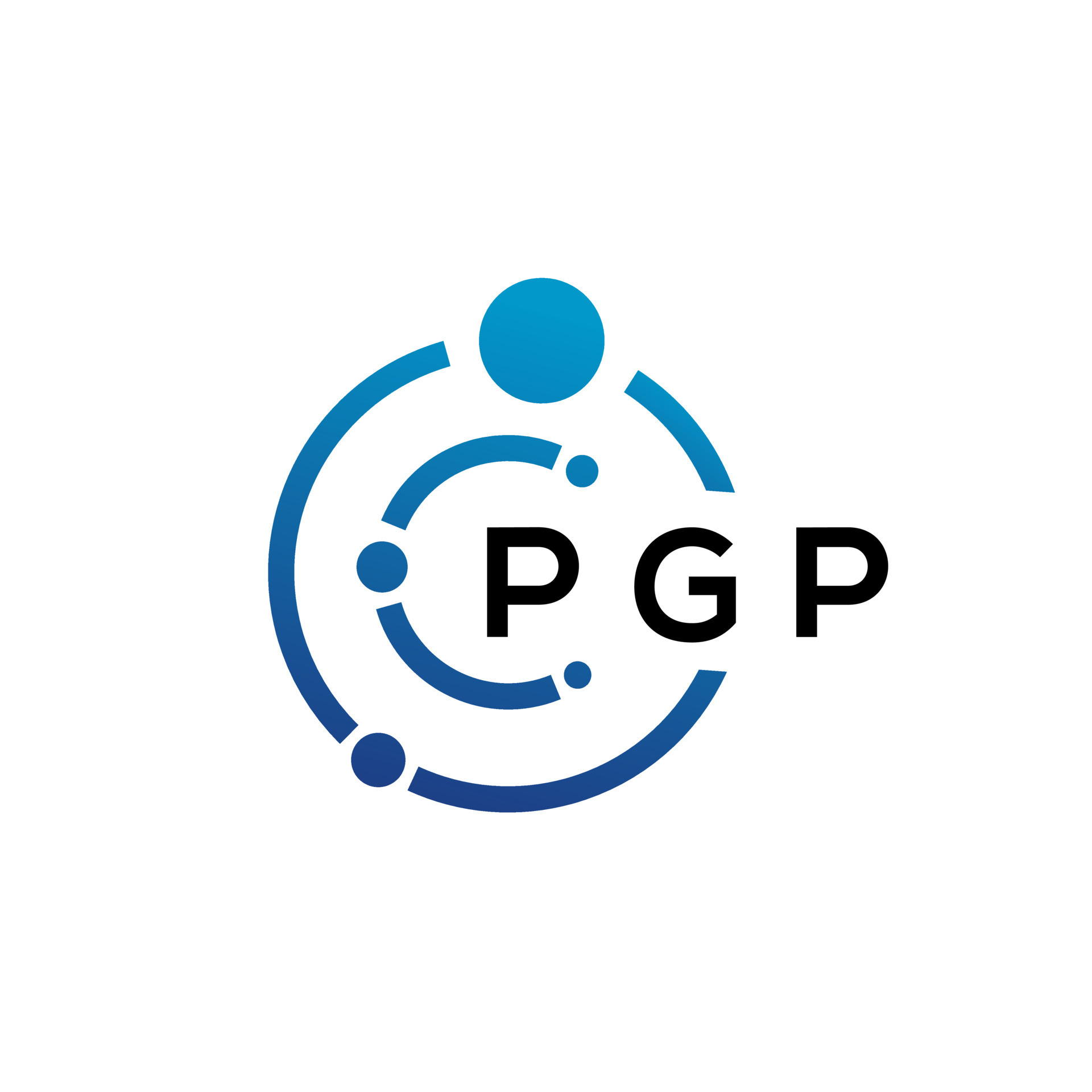 Diseño de logotipo de tecnología de letras pgp sobre fondo blanco. pgp letras iniciales ...