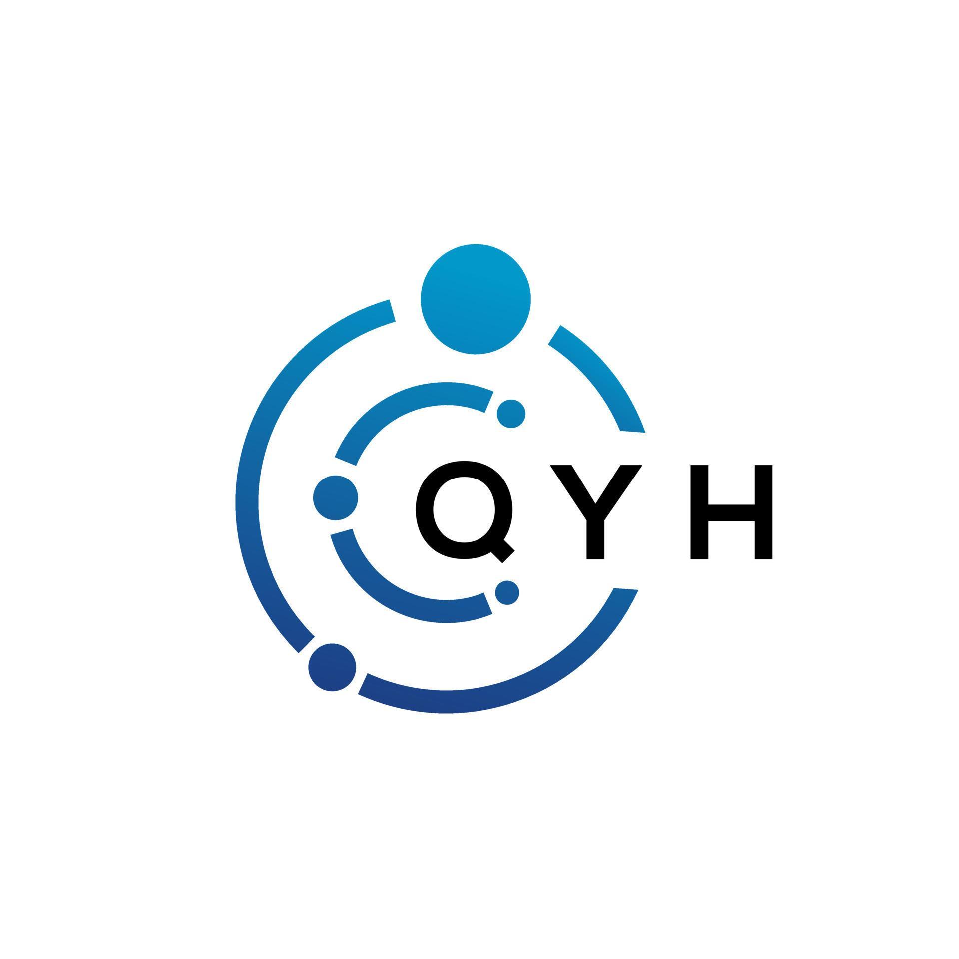 diseño de logotipo de tecnología de letras qyh sobre fondo blanco. qyh letras iniciales ...