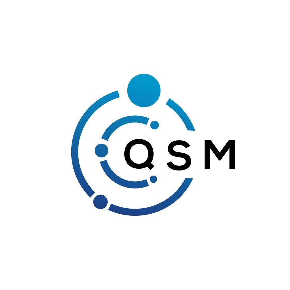 diseño de logotipo de tecnología de letras qsm sobre fondo blanco. qsm creative initials letter ...