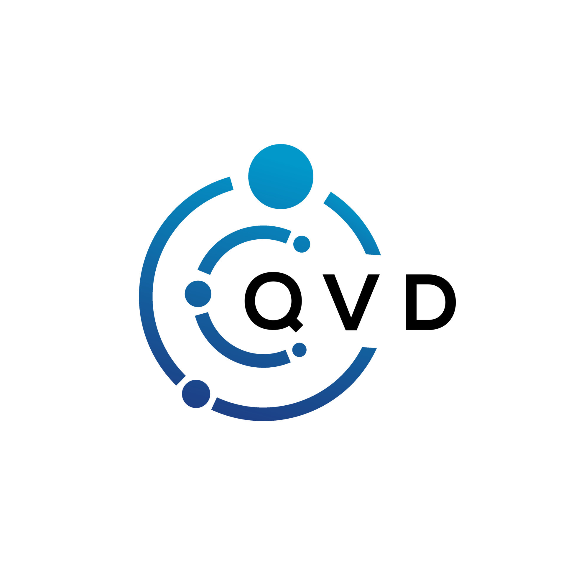 diseño de logotipo de tecnología de letra qvd sobre fondo blanco. qvd creative initials letter ...