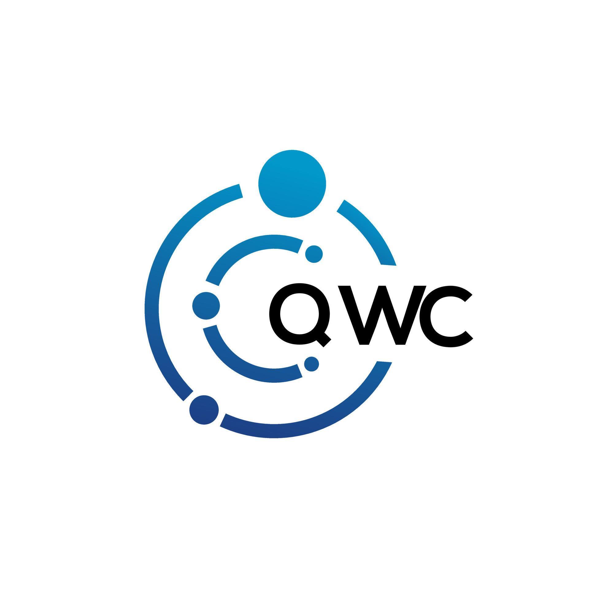 QWC letter technology logo design on white background. QWC creative initials letter IT logo ...