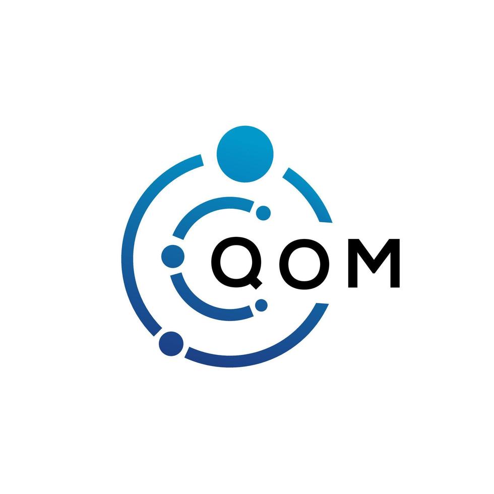 QOM letter technology logo design on white background. QOM creative initials letter IT logo ...
