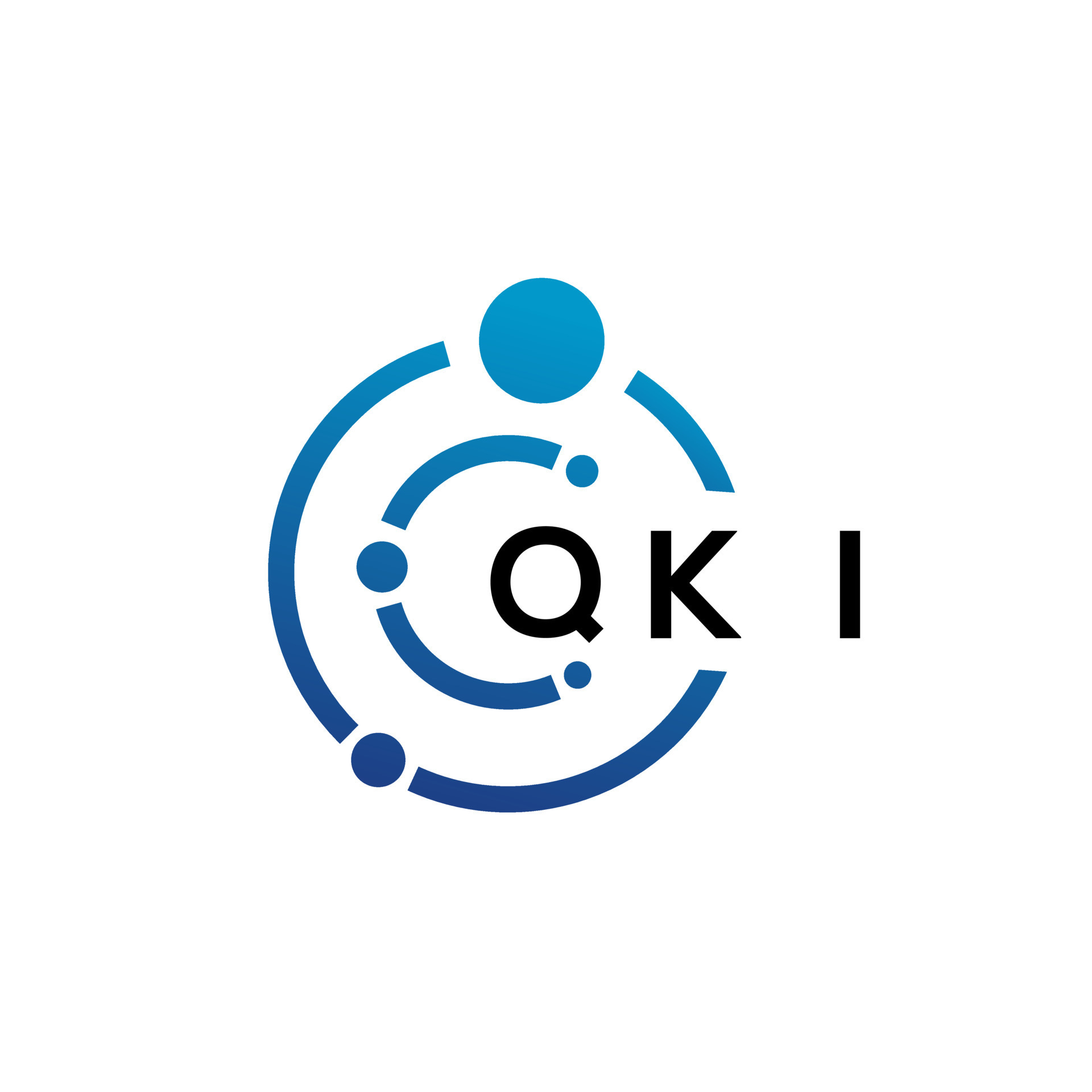 Diseño de logotipo de tecnología de letras qki sobre fondo blanco. qki letras iniciales ...