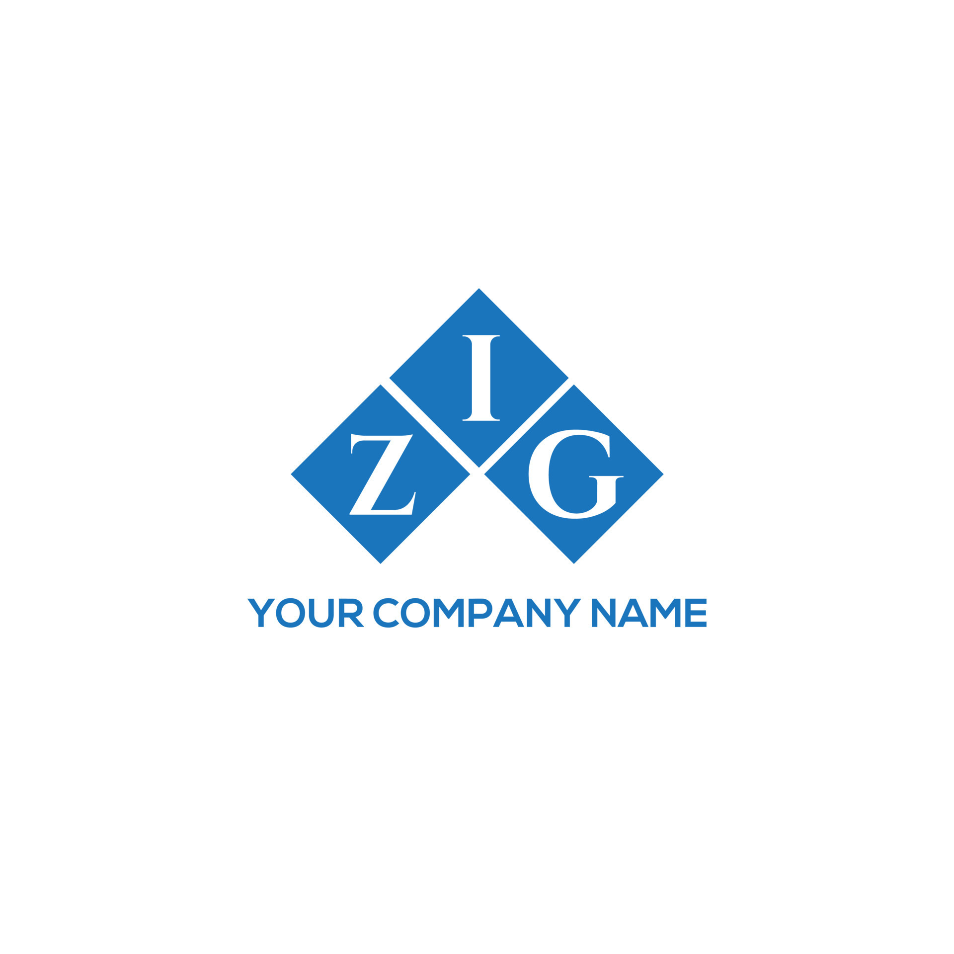 ZIG letter logo design on WHITE background. ZIG creative initials ...