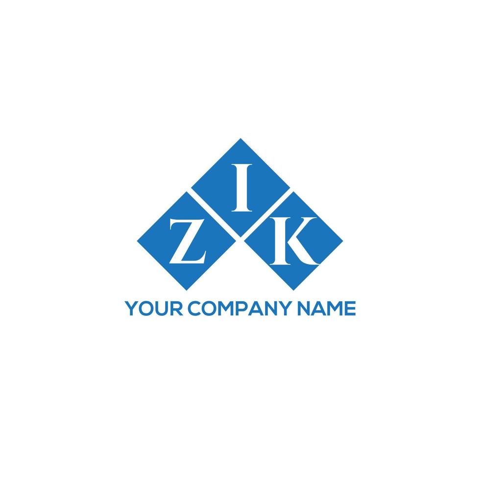 ZIK letter logo design on WHITE background. ZIK creative initials letter logo concept. ZIK ...