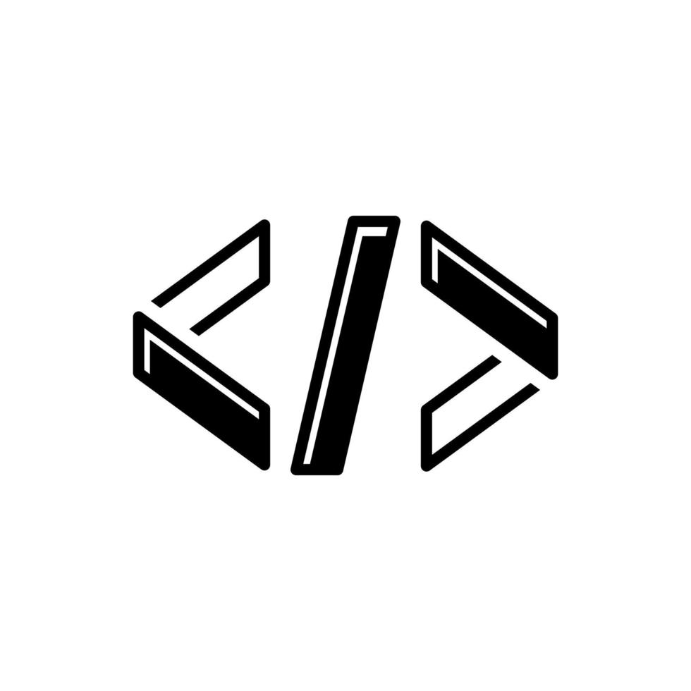 black and white coding icon on isolated background 10140091 Vector Art ...