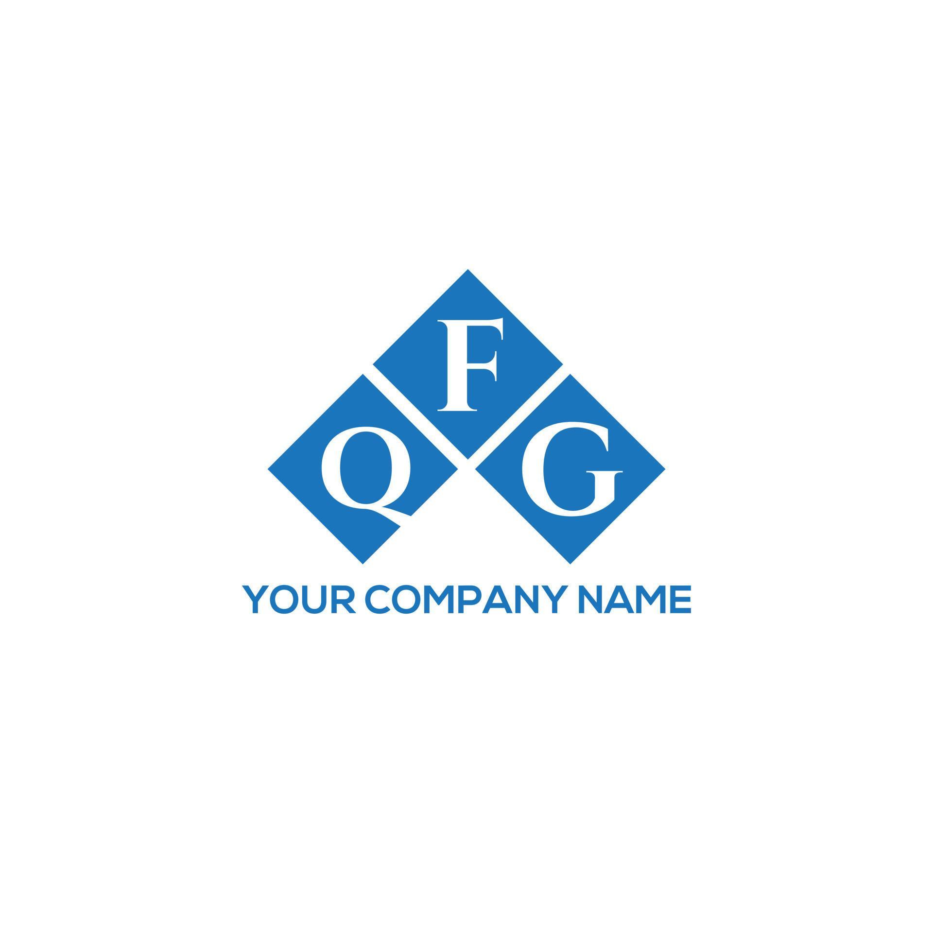 QFG letter logo design on WHITE background. QFG creative initials letter logo concept. QFG ...