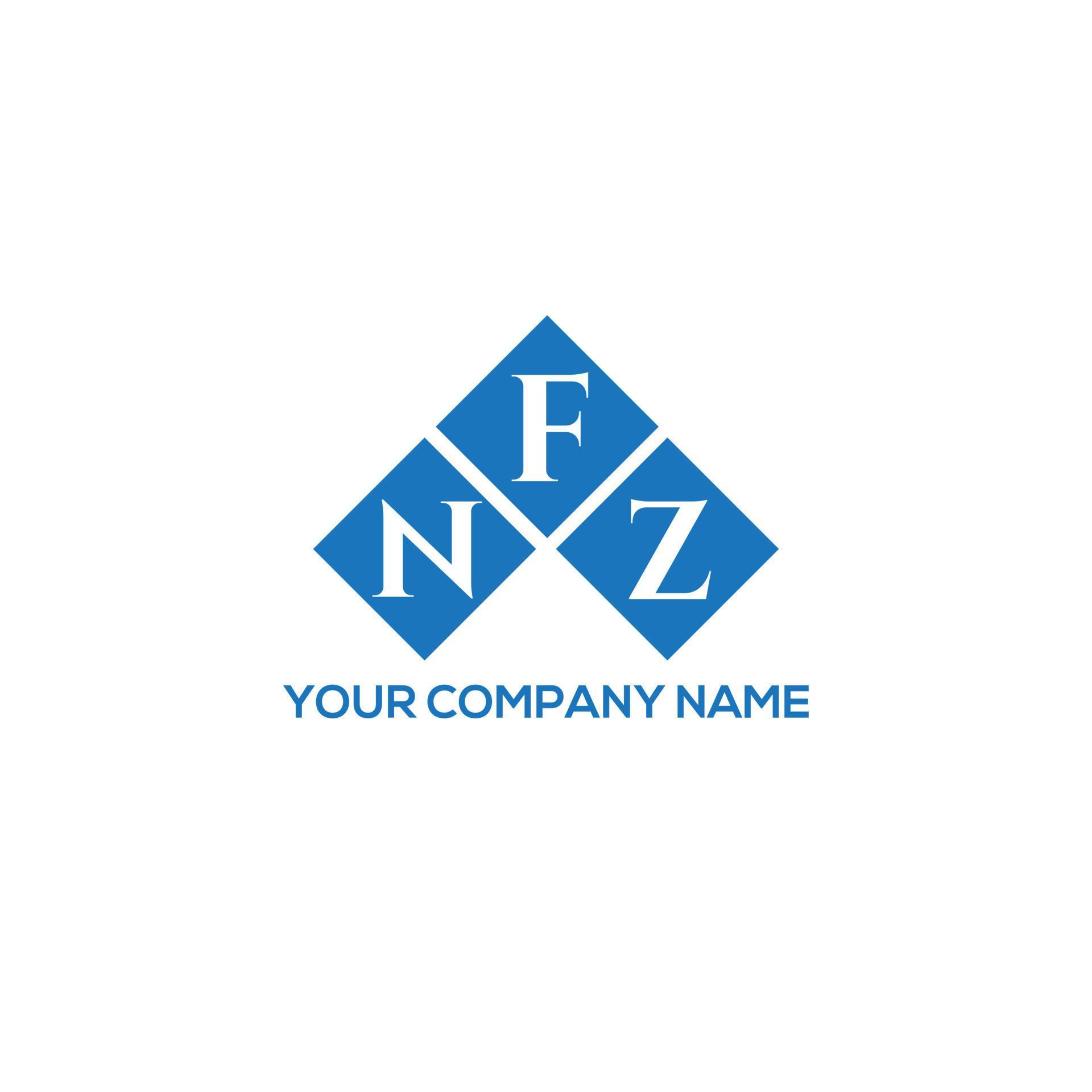 NFZ letter logo design on WHITE background. NFZ creative initials letter logo concept. NFZ ...