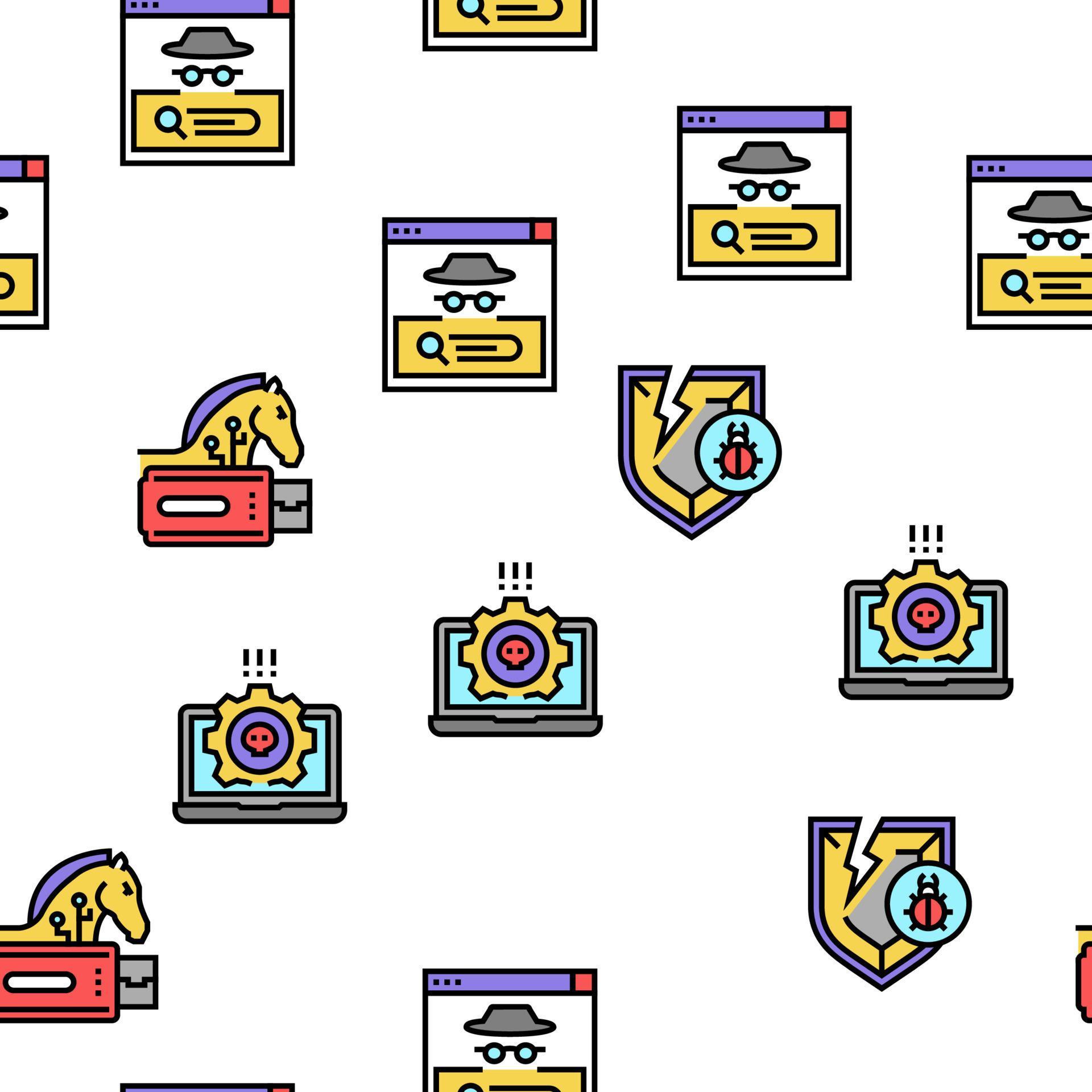 Cyber Security System Technology Vector Seamless Pattern 10142322 ...