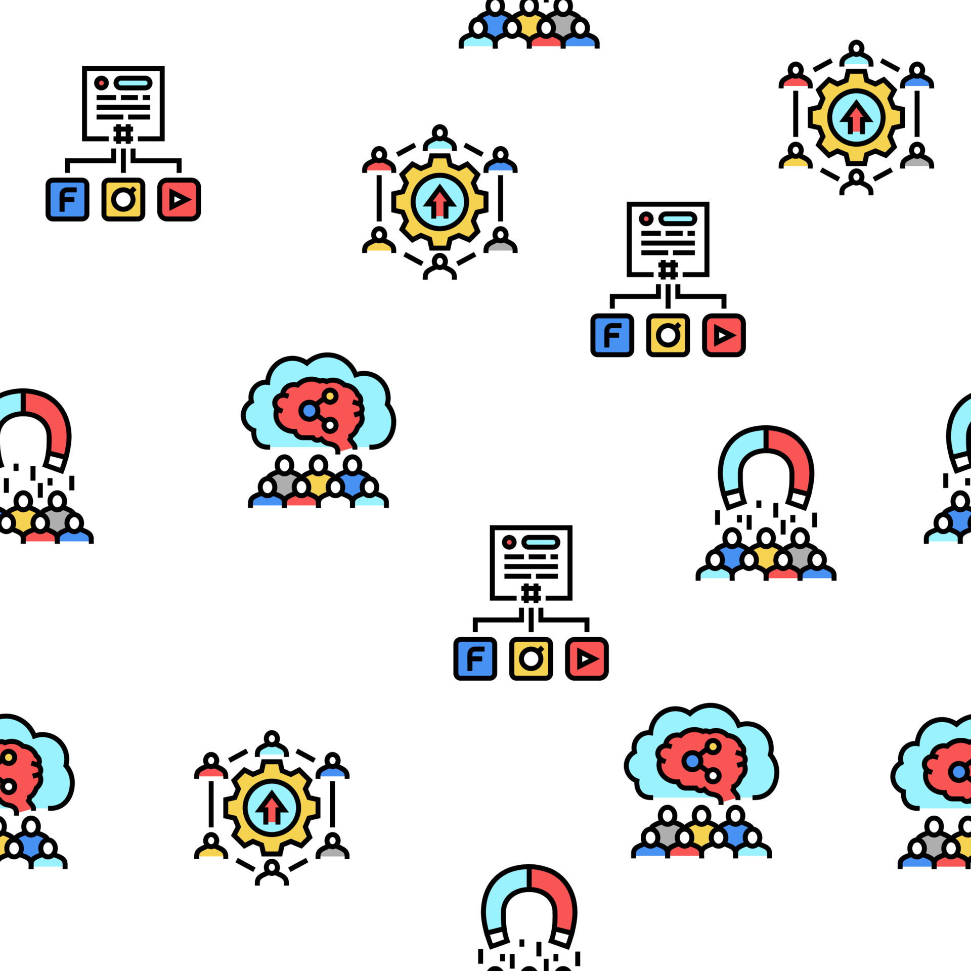 Social Networking Online App Vector Seamless Pattern 10142348 Vector Art At Vecteezy
