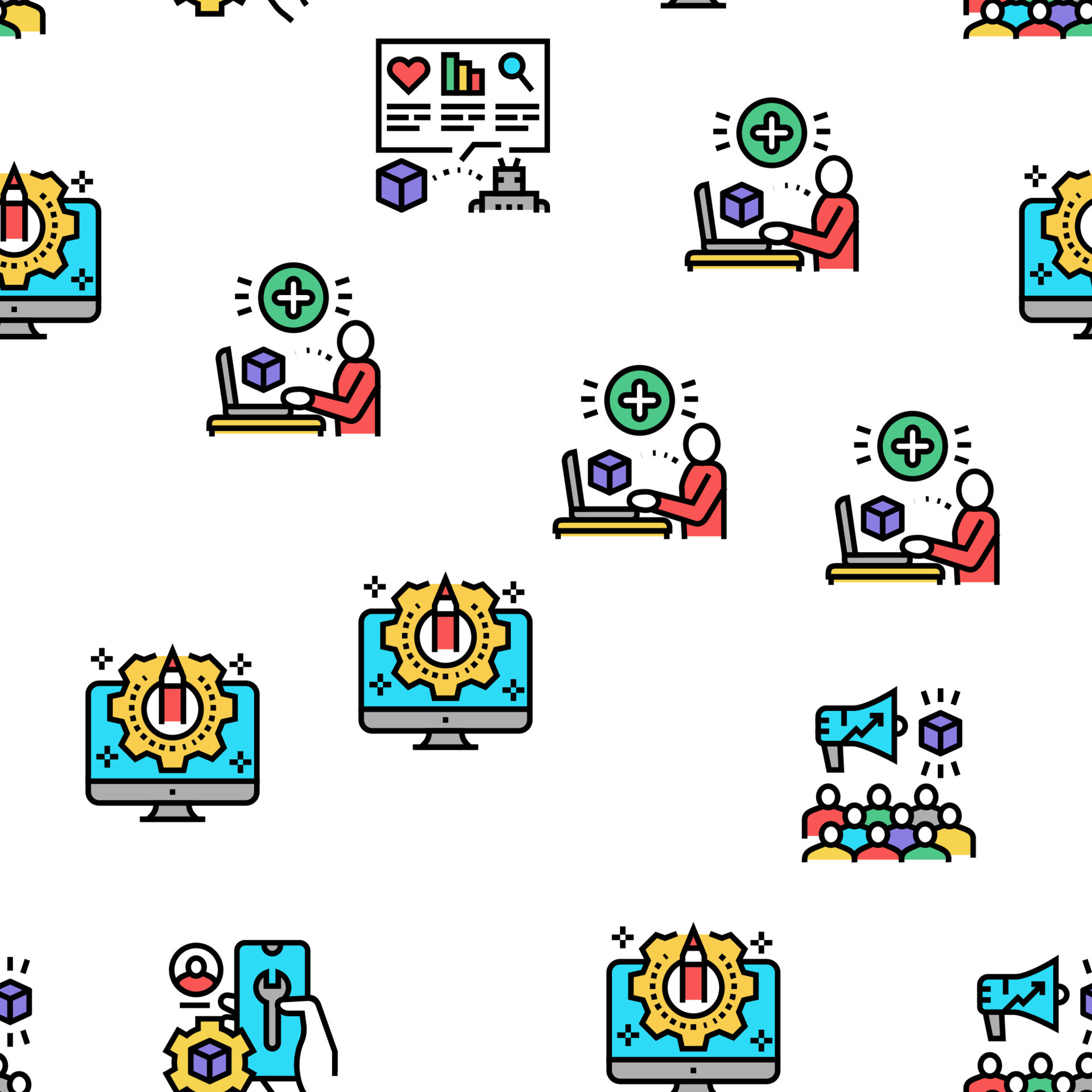 User Generated Content Vector Seamless Pattern 10142387 Vector Art At 0370