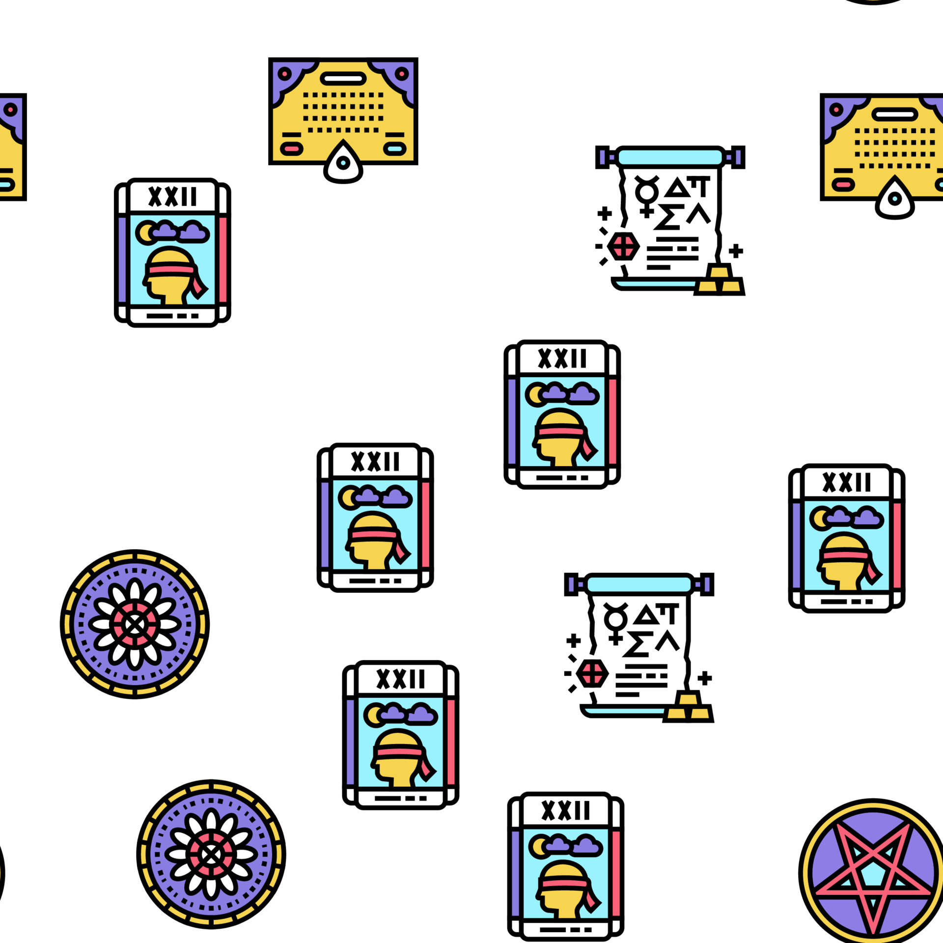 Astrological Objects Vector Seamless Pattern 10142545 Vector Art at ...