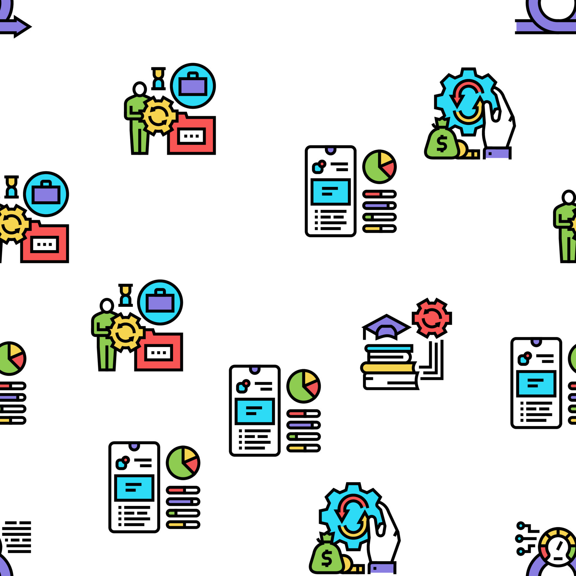 Optimize Operations Vector Seamless Pattern 10142570 Vector Art At Vecteezy