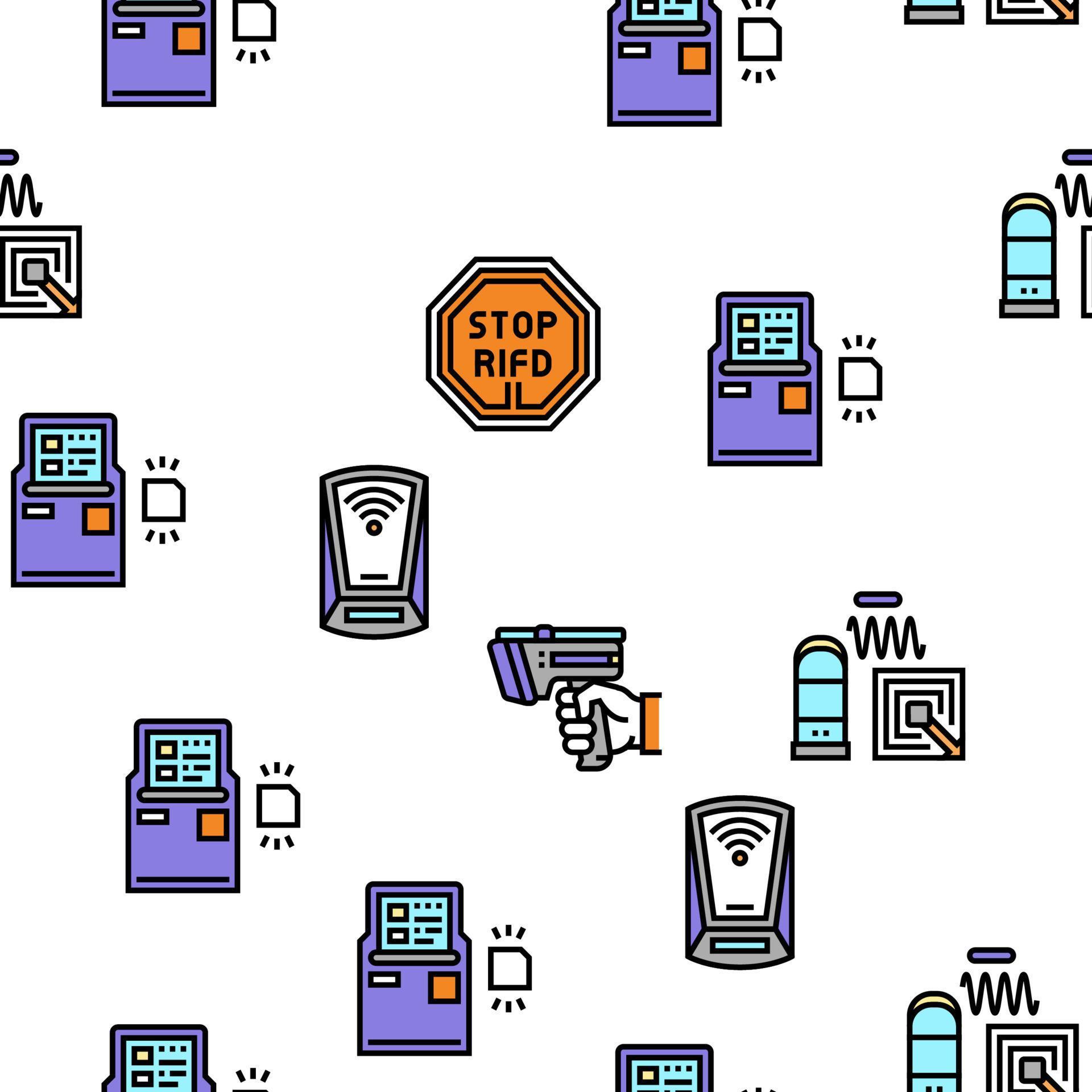 Rfid Chip Technology Vector Seamless Pattern 10142921 Vector Art at ...