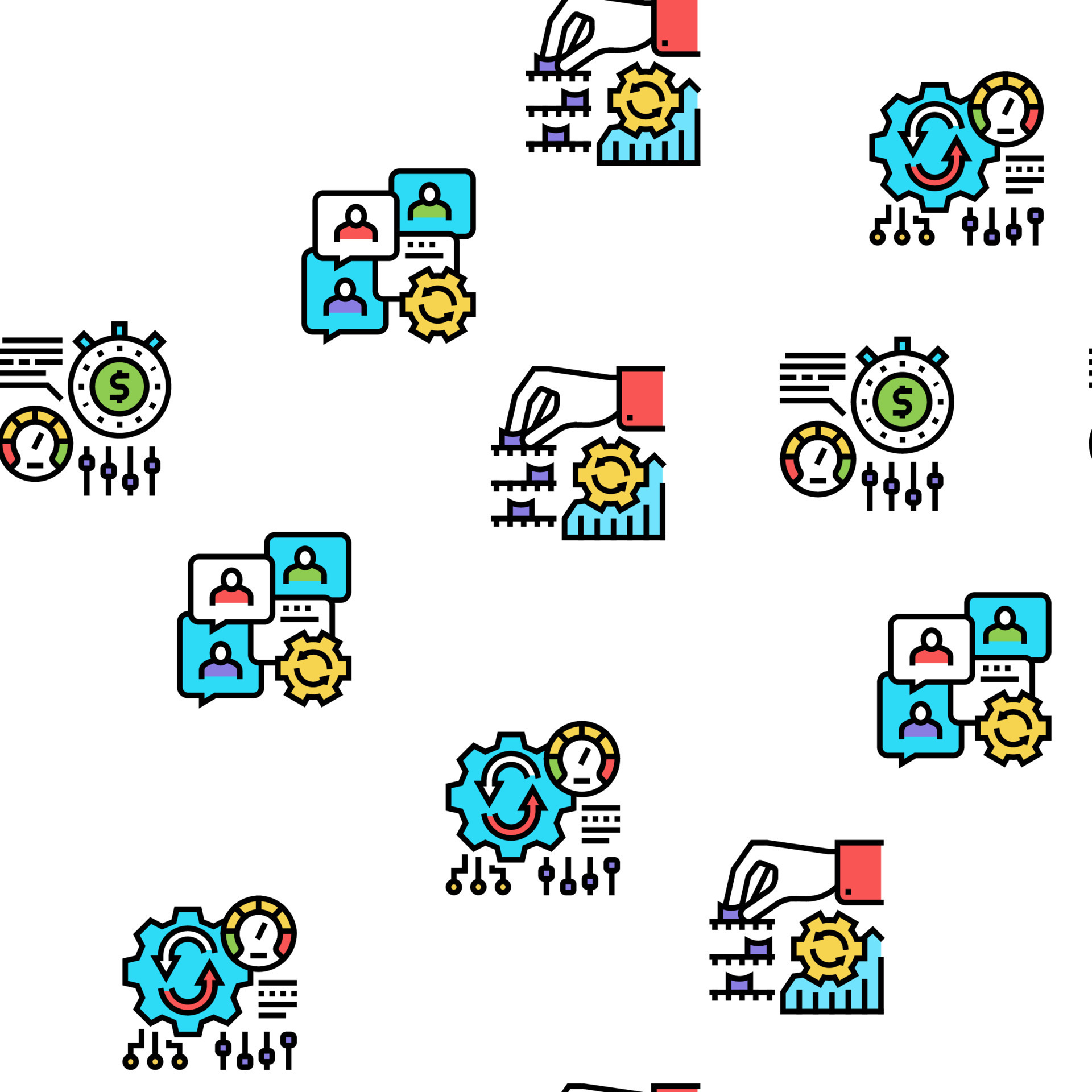 Optimize Operations Vector Seamless Pattern 10142928 Vector Art At Vecteezy
