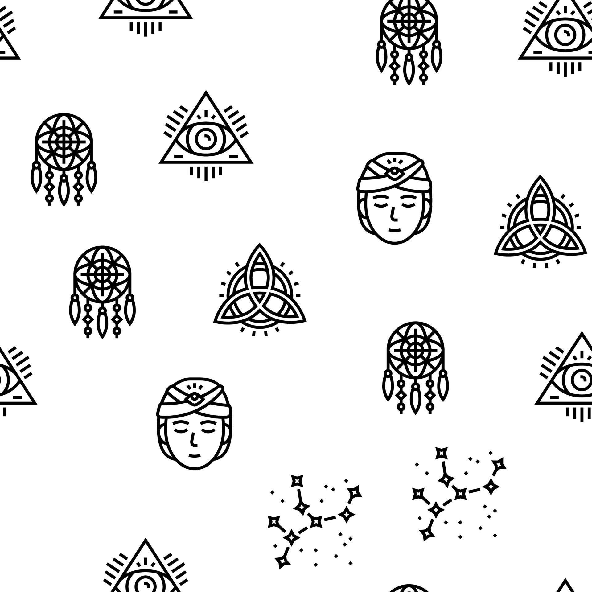 Astrological Objects Vector Seamless Pattern 10142993 Vector Art at ...