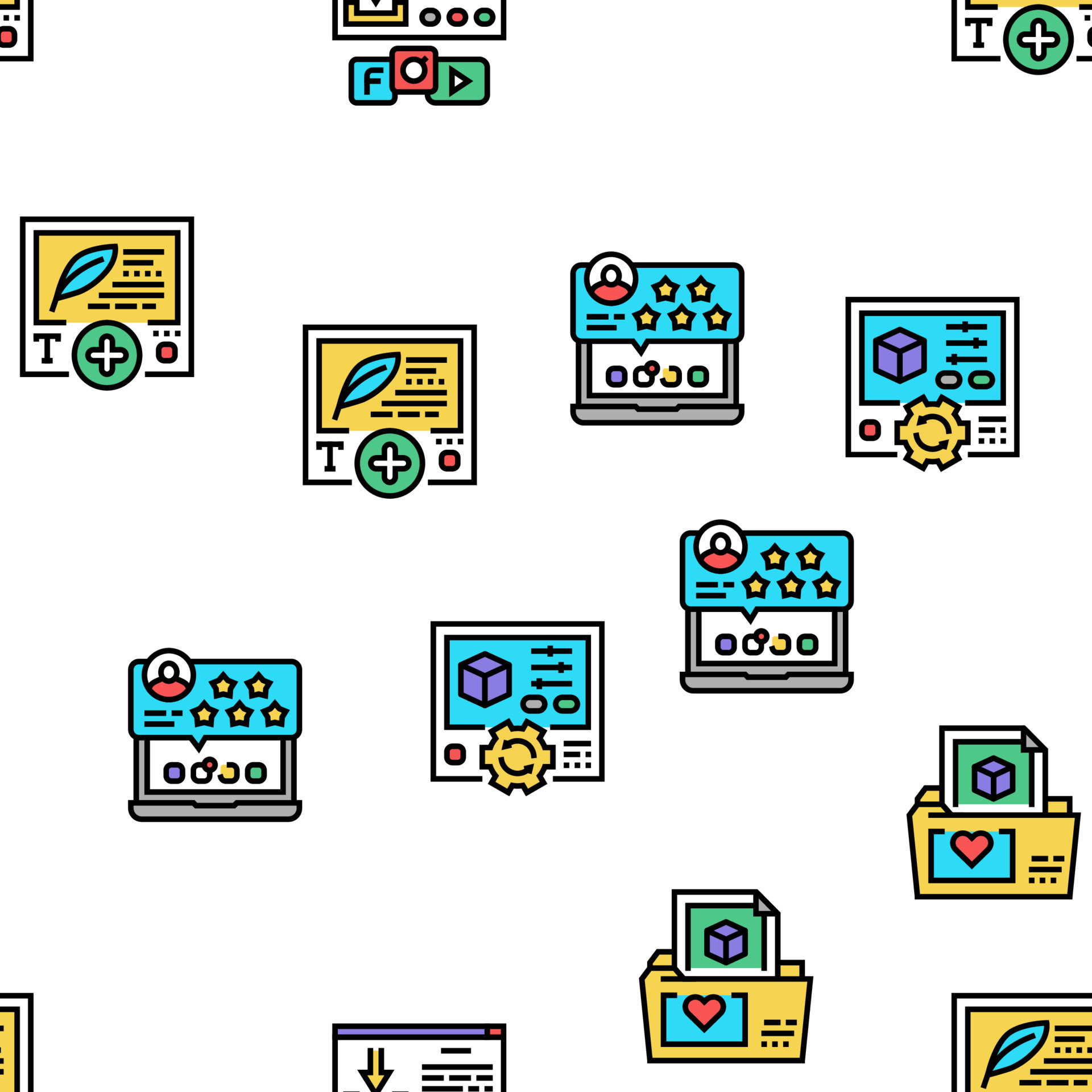 User Generated Content Vector Seamless Pattern 10143488 Vector Art at ...