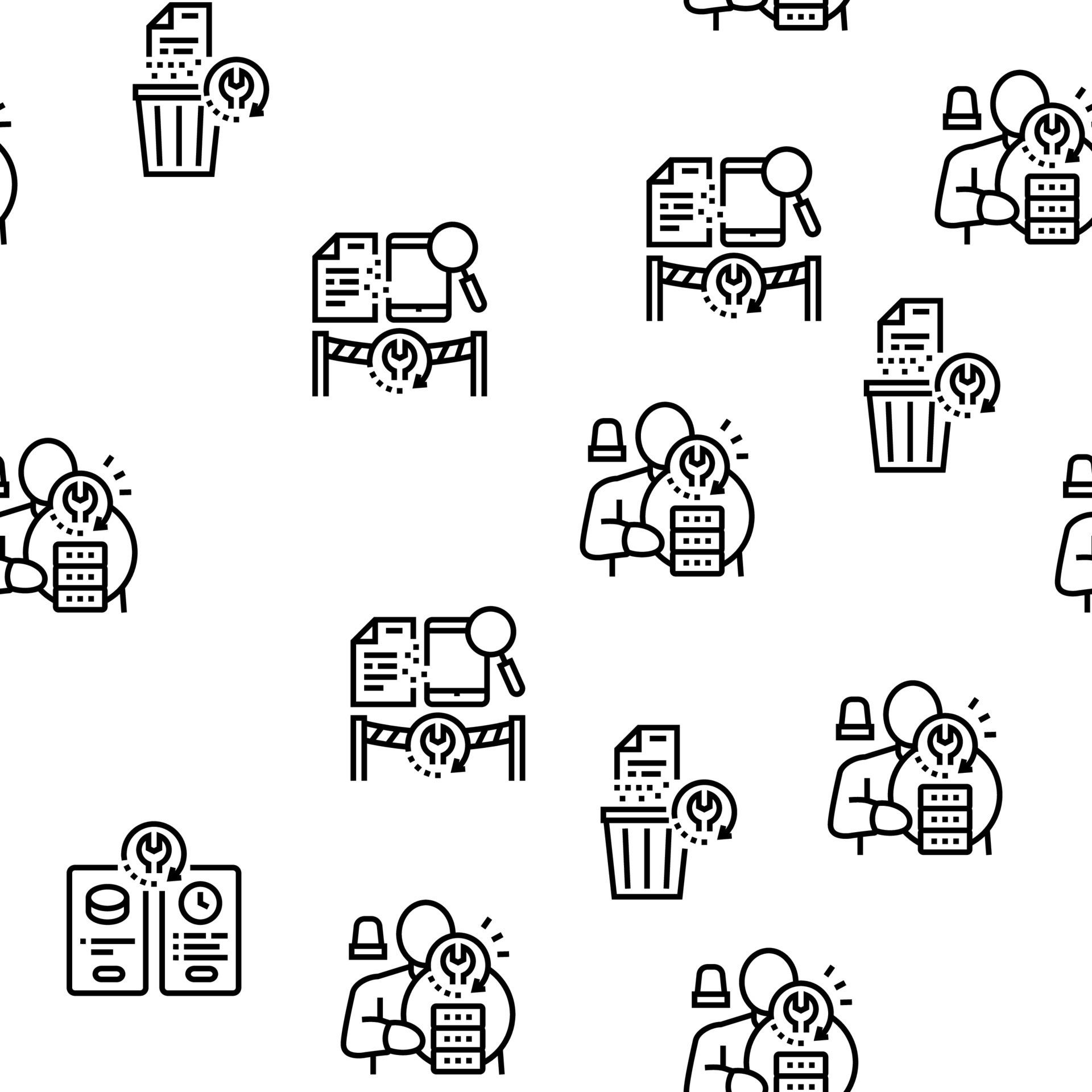 Data Recovery Computer Processing Vector Seamless Pattern 10143559 Vector Art at Vecteezy