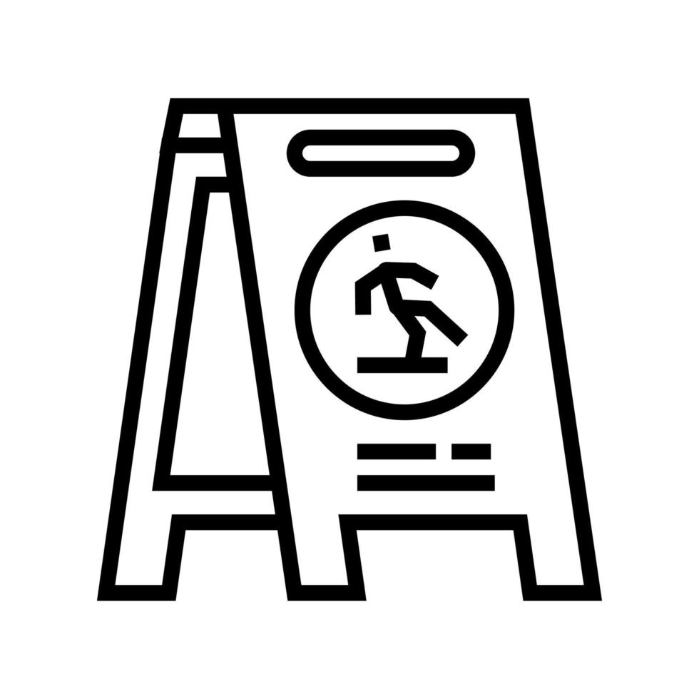 Caution Wet Floor Line Icon Vector Illustration 10143808 Vector Art At