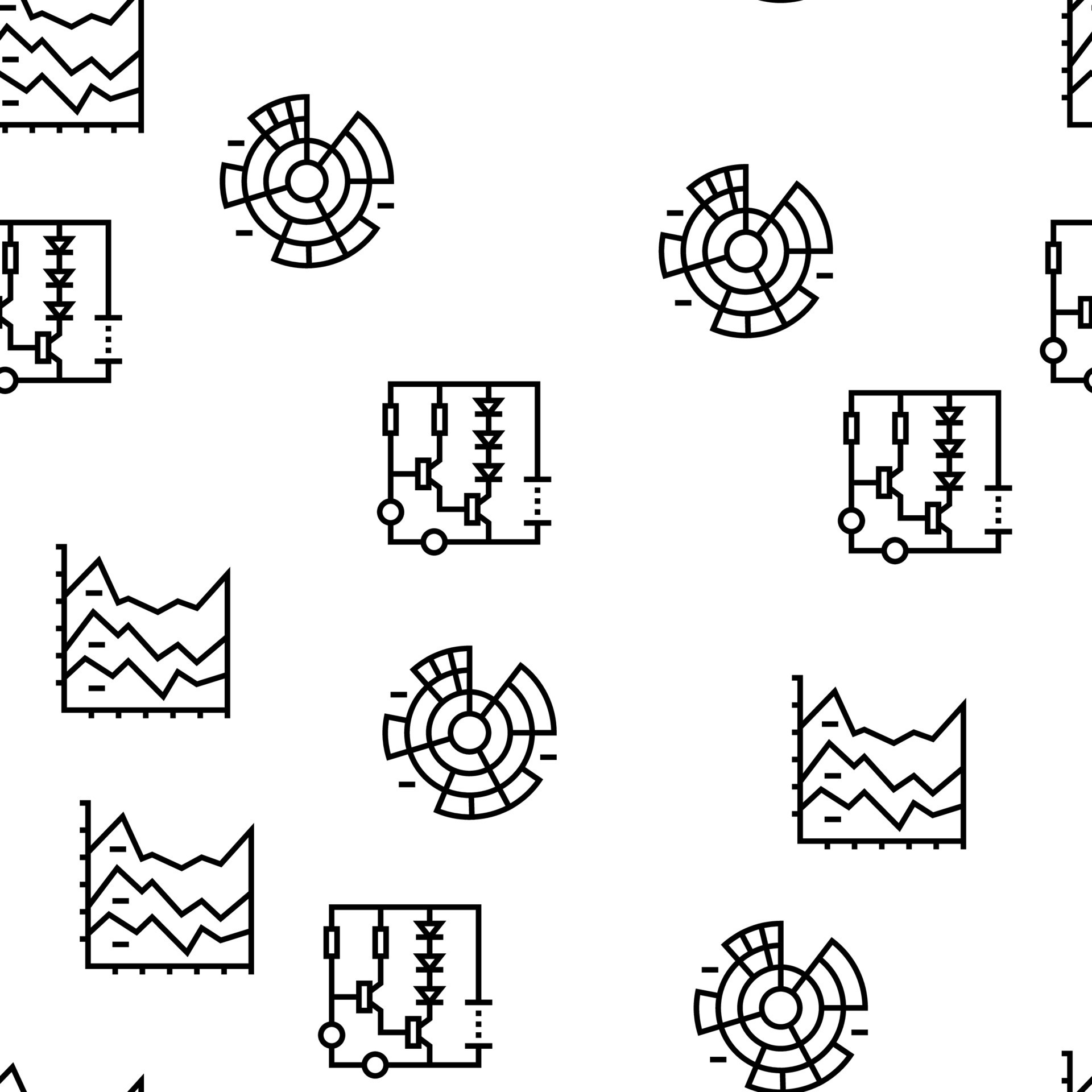 Graph For Analyzing And Research Vector Seamless Pattern 10144062 ...