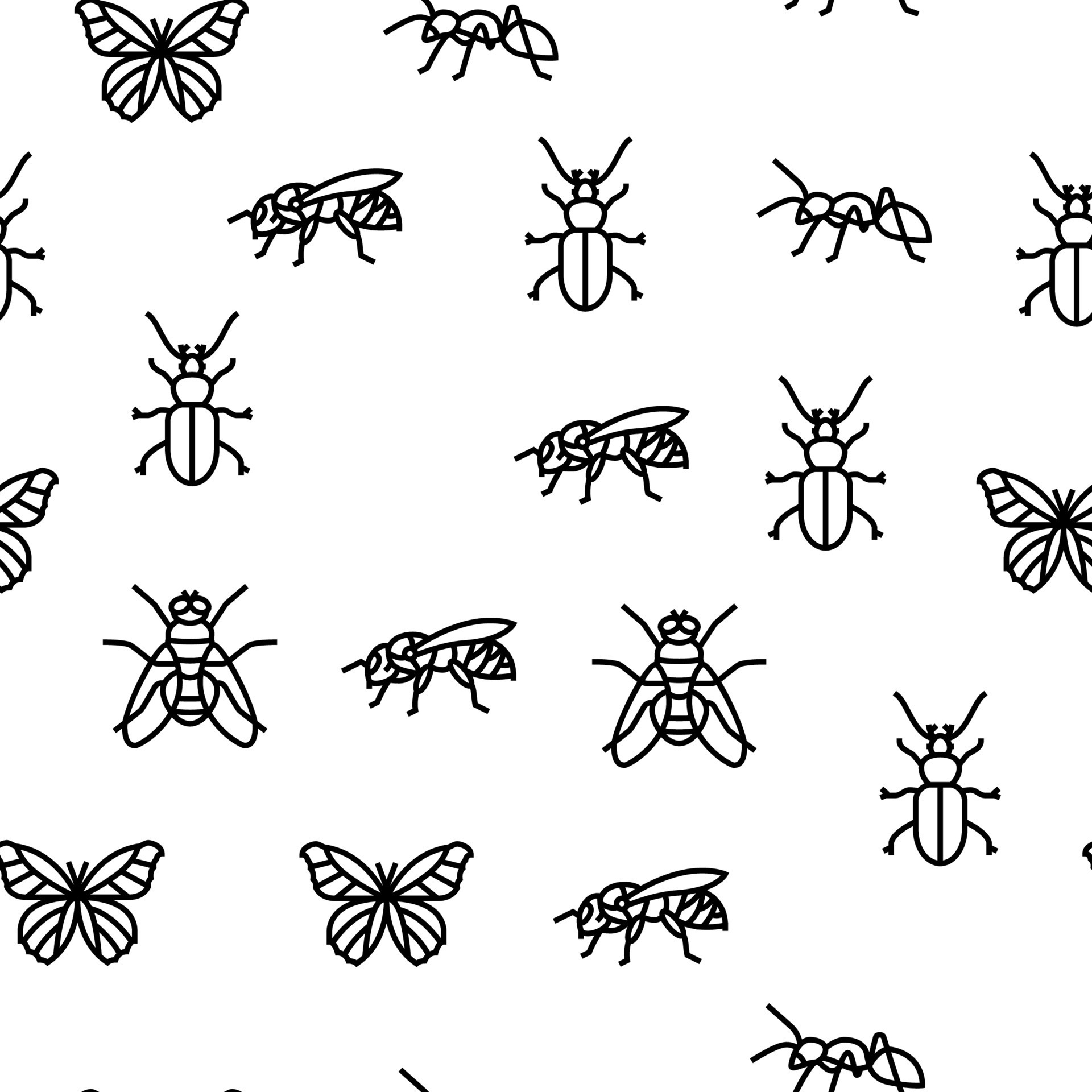 Insect, Spider And Bug Wildlife Vector Seamless Pattern 10144110 Vector ...
