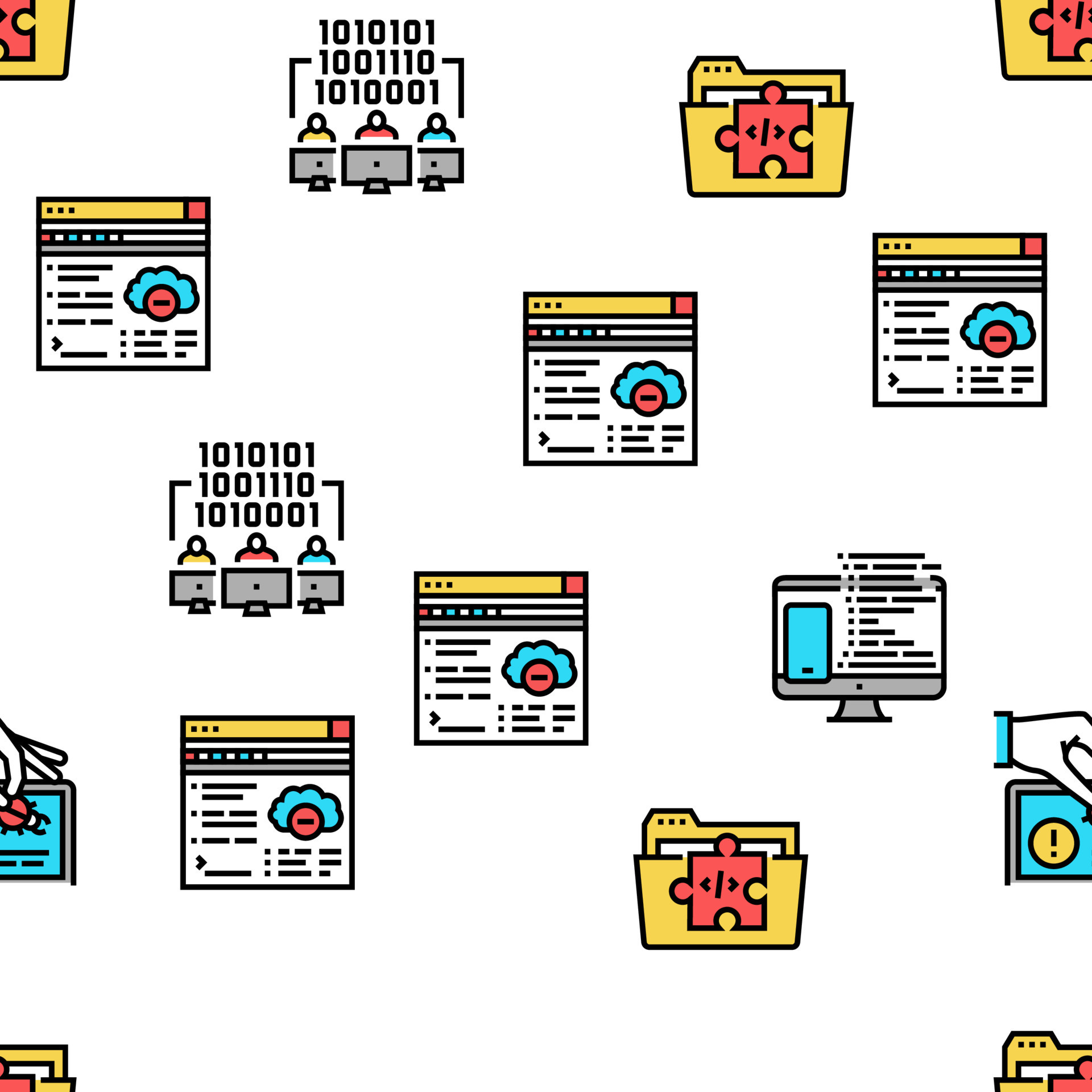 Dev Code Occupation Vector Seamless Pattern 10144134 Vector Art at Vecteezy