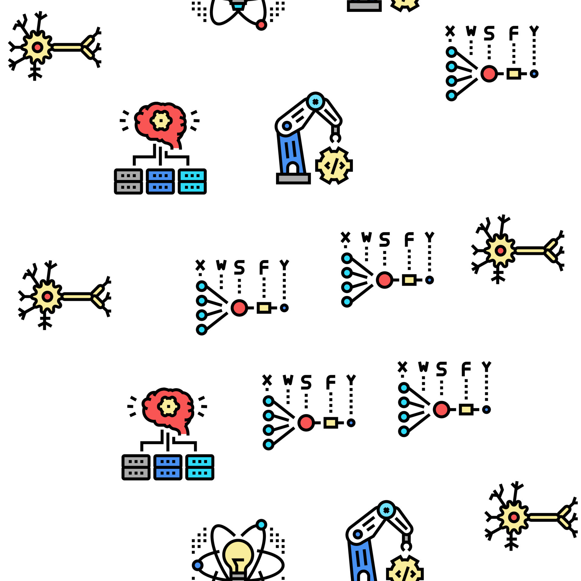 Neural Network And Ai Vector Seamless Pattern 10144203 Vector Art At Vecteezy
