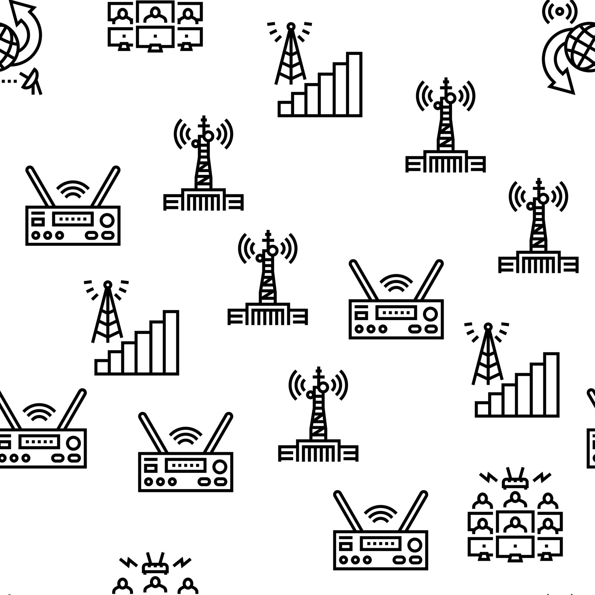 Telecommunication Technology Vector Seamless Pattern 10144343 Vector ... Telecommunication Technology Vector Seamless Pattern 10144343 Vector ...
