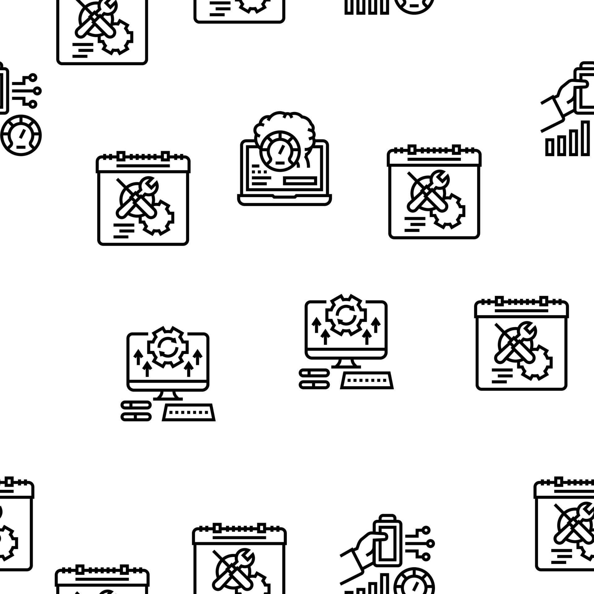 Optimize Operations Vector Seamless Pattern 10144955 Vector Art At Vecteezy