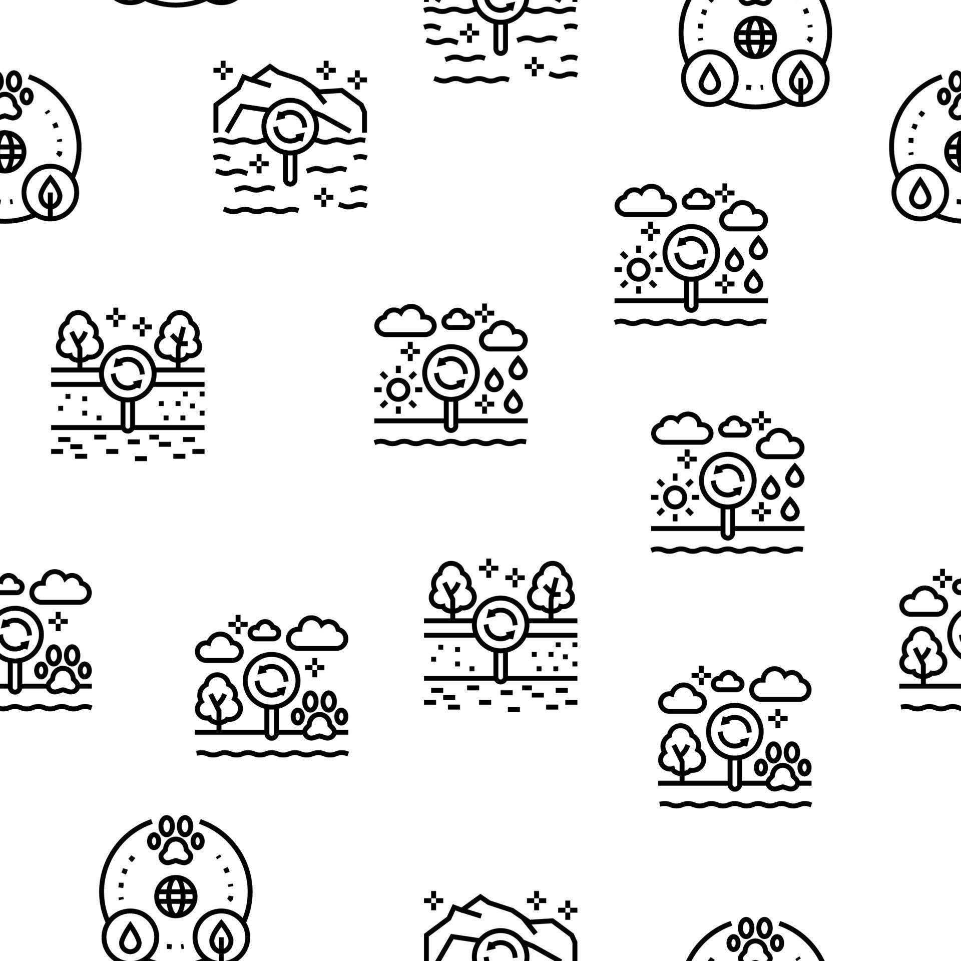 Ecosystem Environment Vector Seamless Pattern 10145086 Vector Art at ...