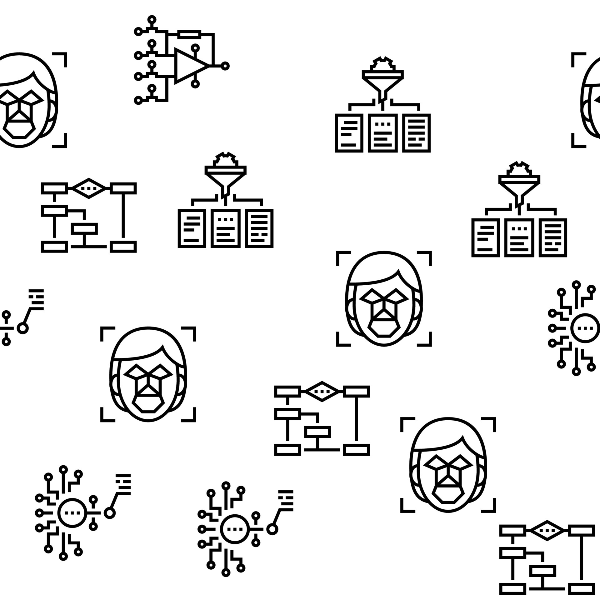 Neural Network And Ai Vector Seamless Pattern 10145123 Vector Art at ...