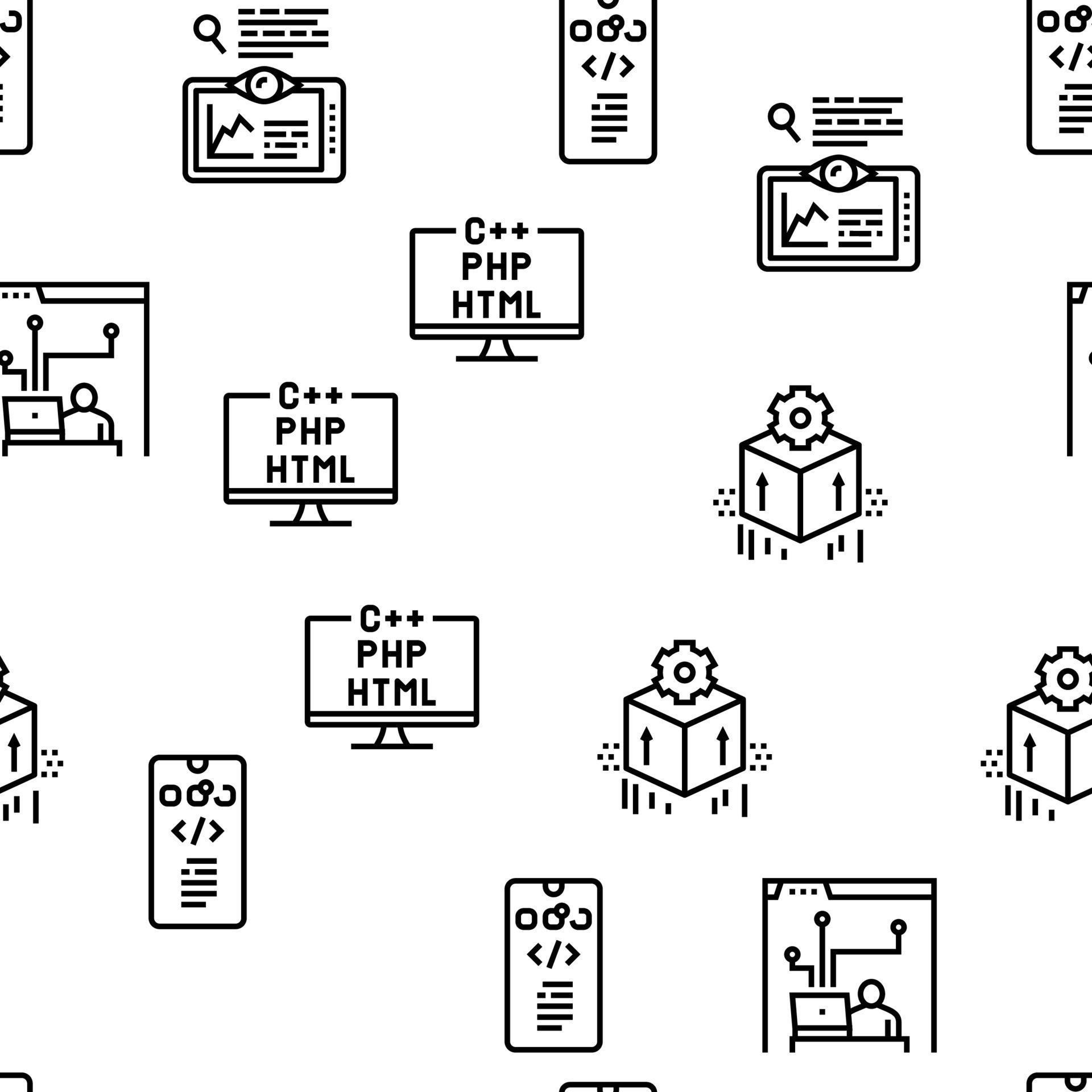 Dev Code Occupation Vector Seamless Pattern 10145182 Vector Art at Vecteezy