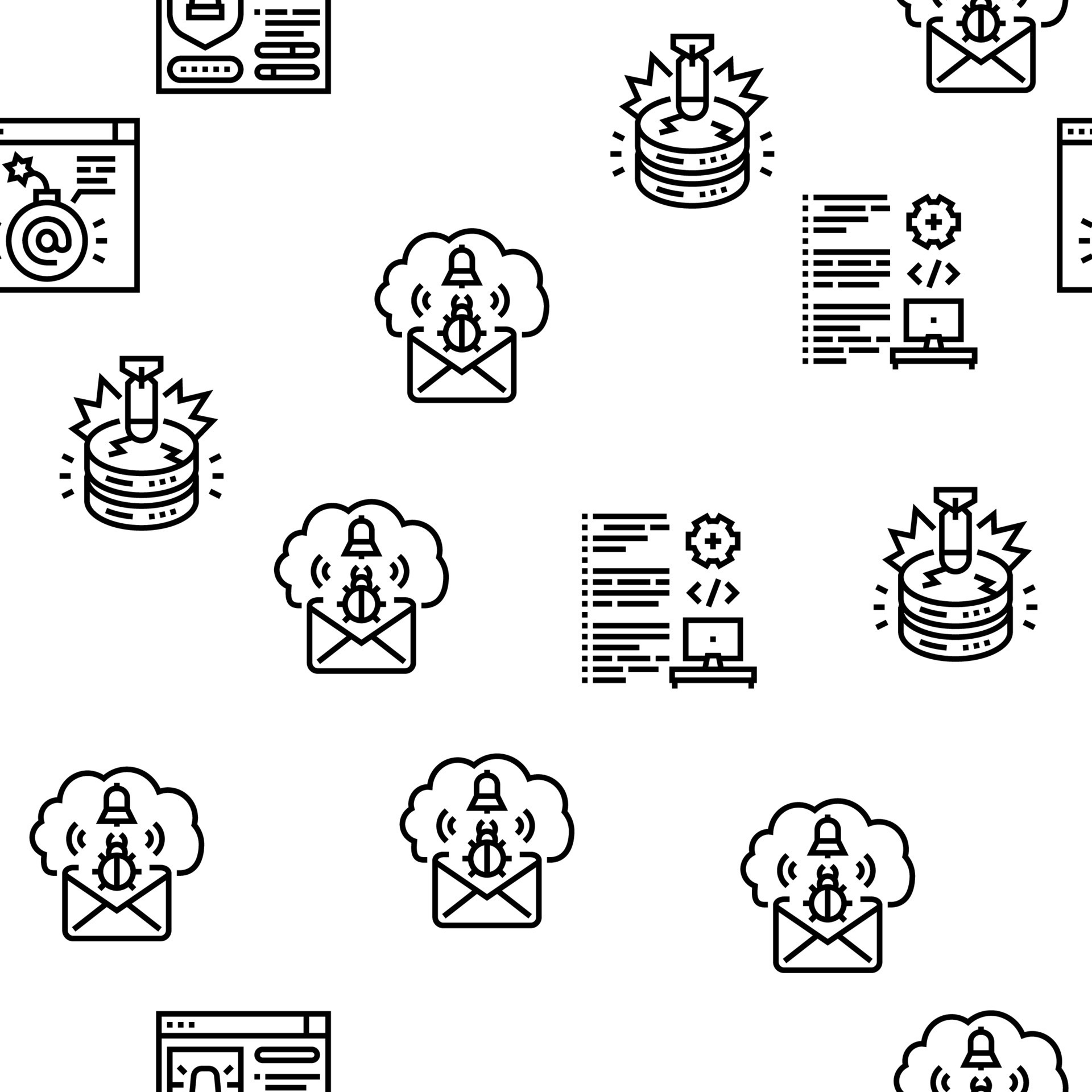 Cyber Security System Technology Vector Seamless Pattern 10145287 ...