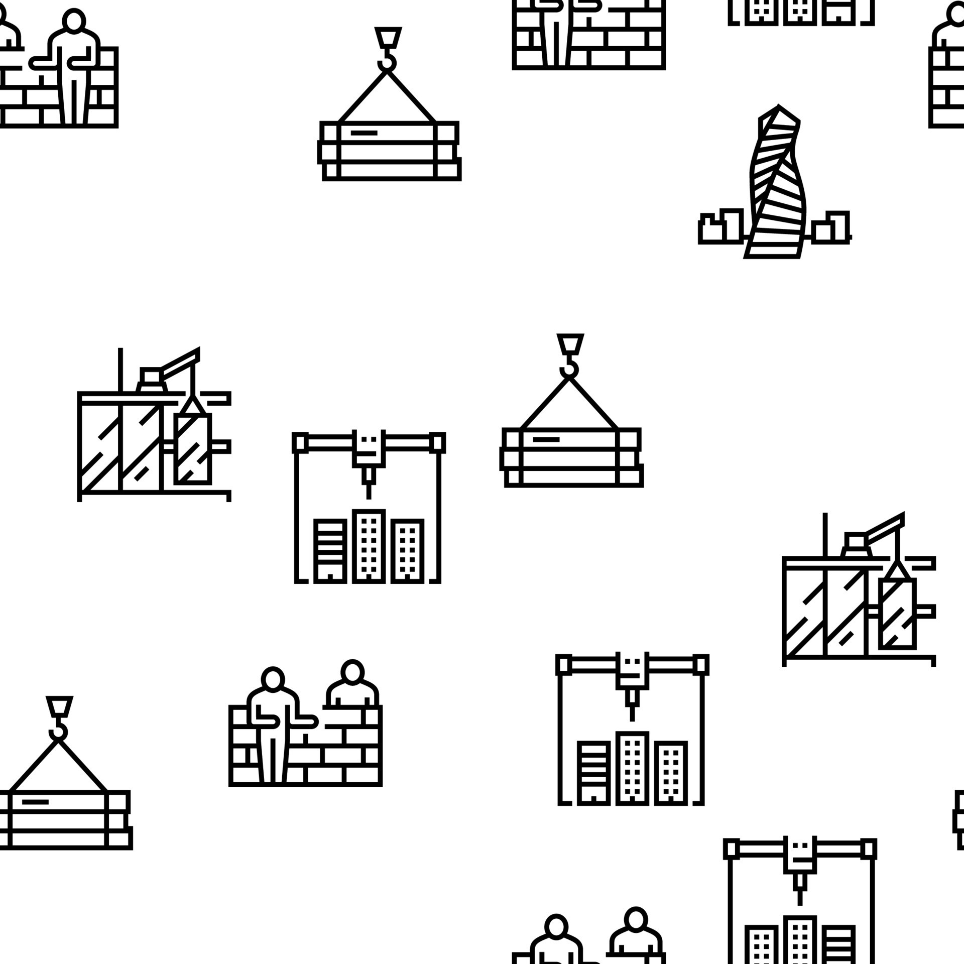 Building Construction Vector Seamless Pattern 10145391 Vector Art At